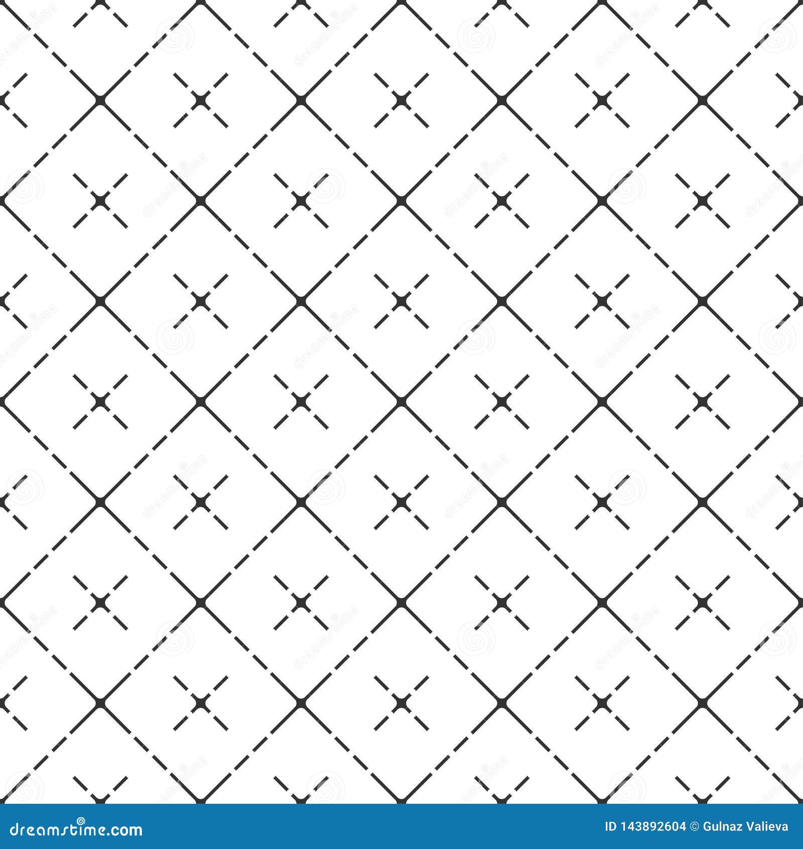 Vector Modern Cell Pattern with Crosses Stock Vector - Illustration of ...