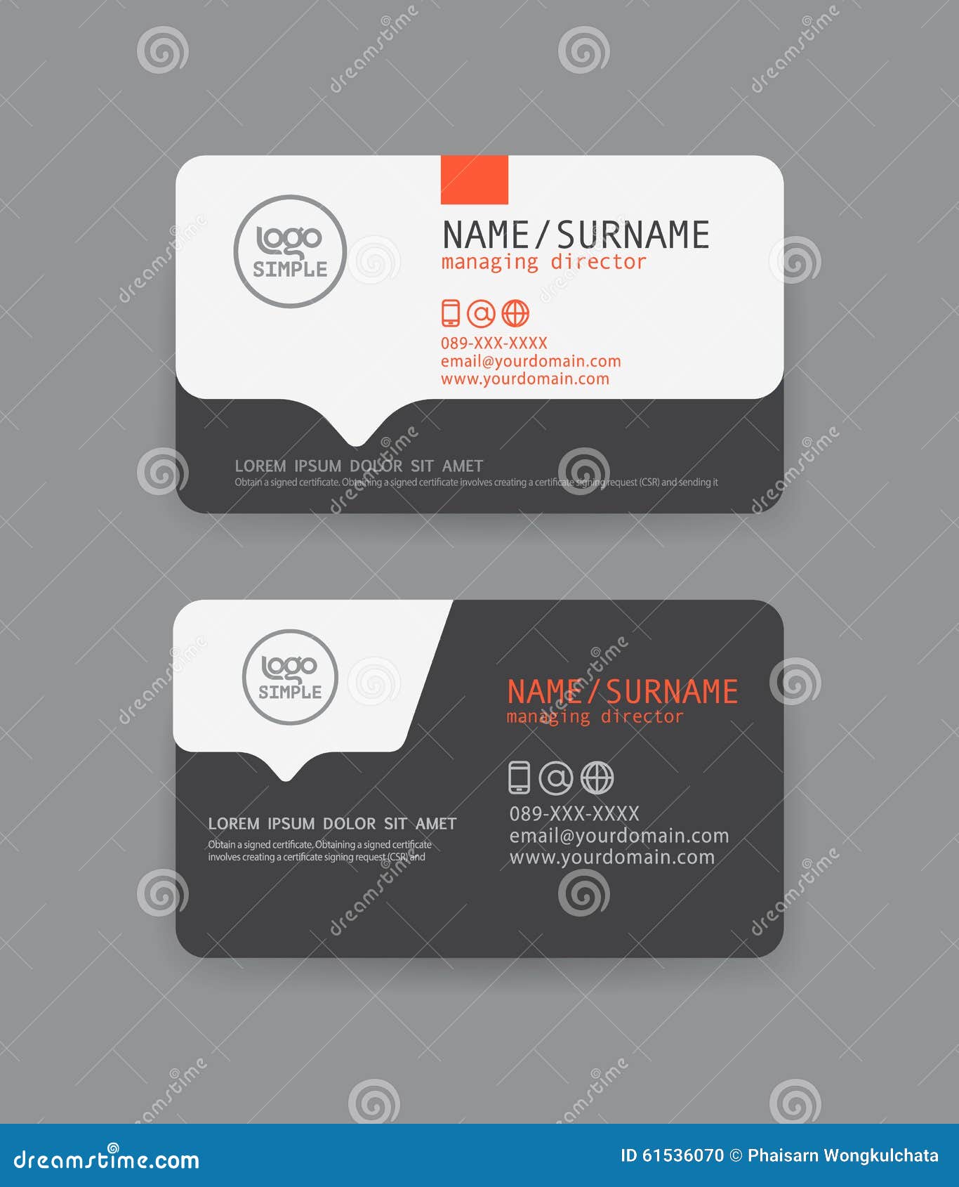 Vector Modern Clean Business Card Template. Stock Vector - Illustration ...