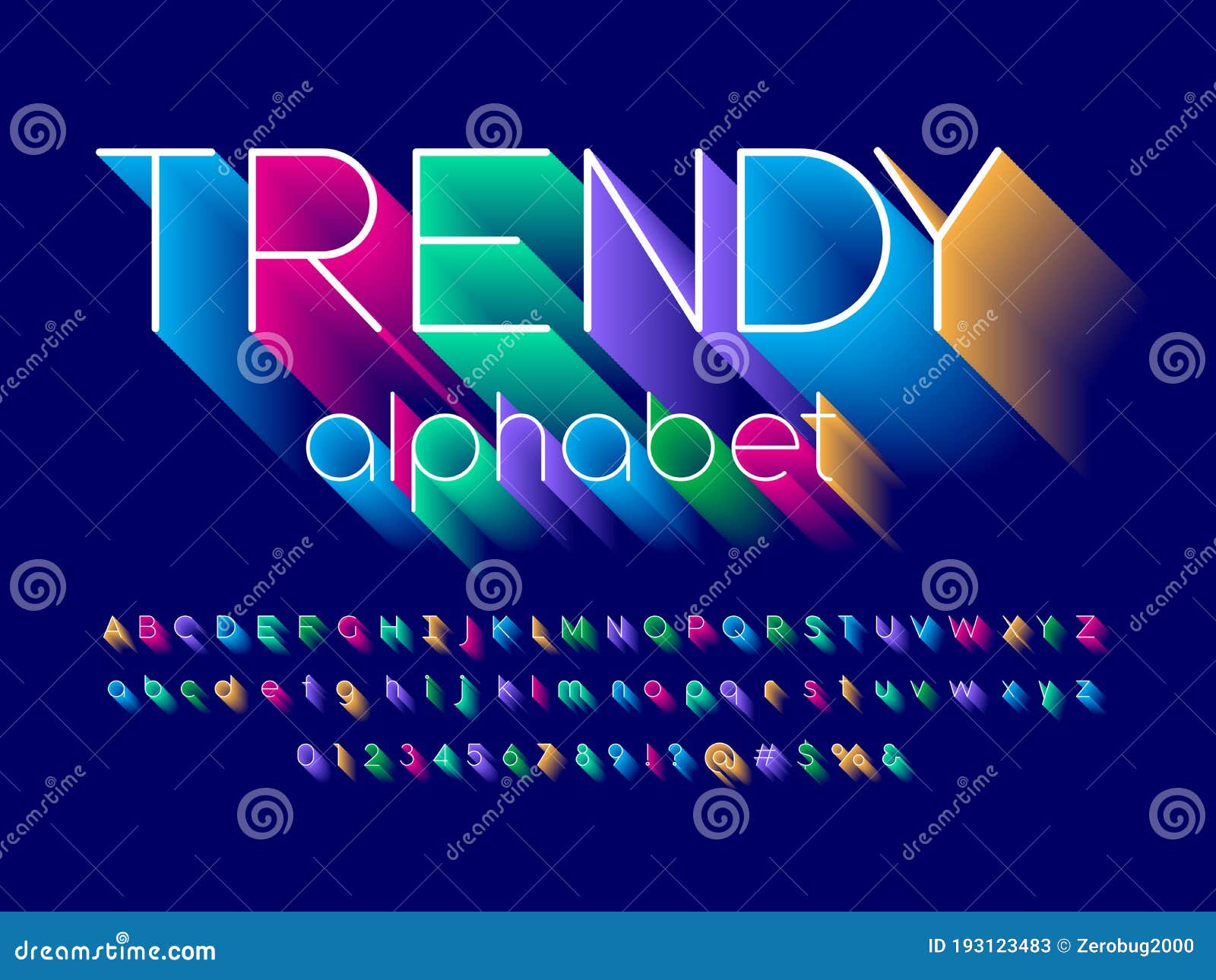 Trendy font stock vector. Illustration of style, business - 193123483