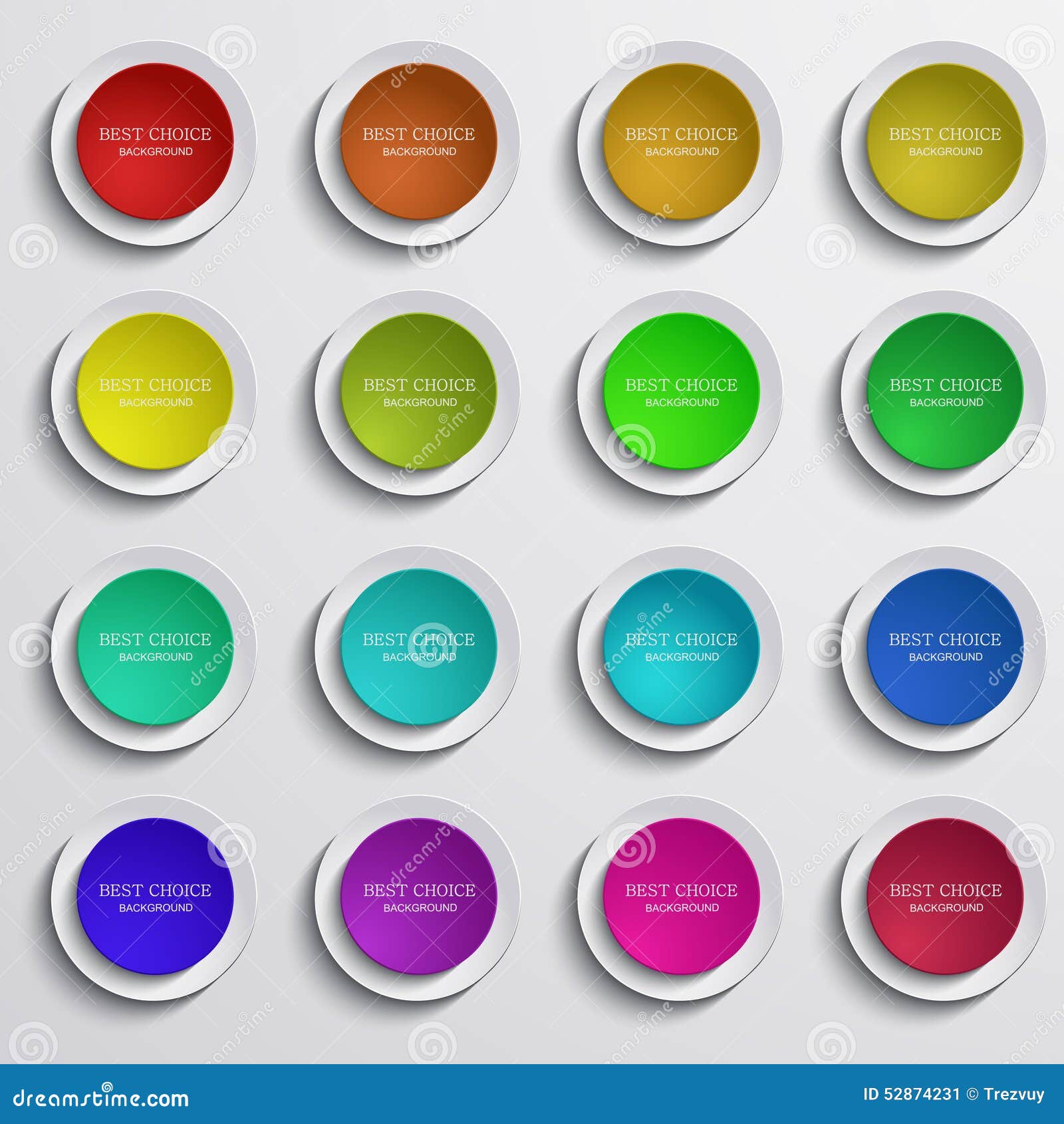 Vector Modern Colorful Circle Banners Set on Gray Stock Vector ...