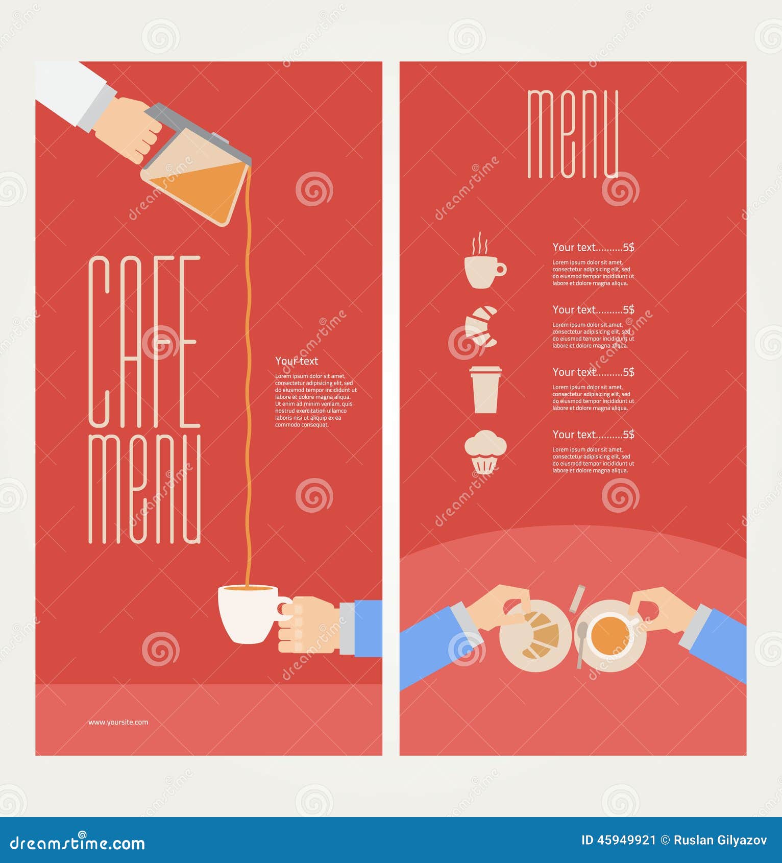 Vector Modern Colorful Menu Stock Vector - Illustration of hand, cafe ...