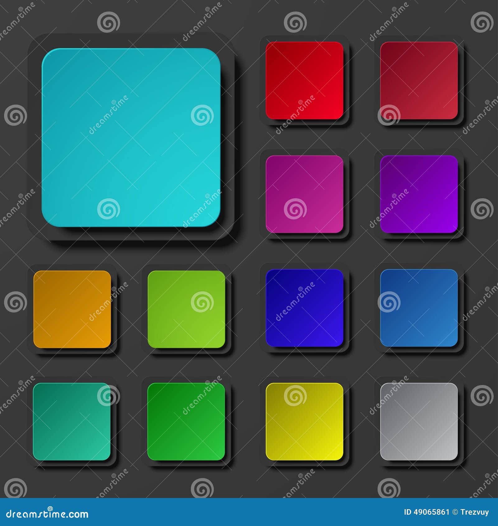 Vector Modern Colorful Square Icons Set Stock Vector - Illustration of ...