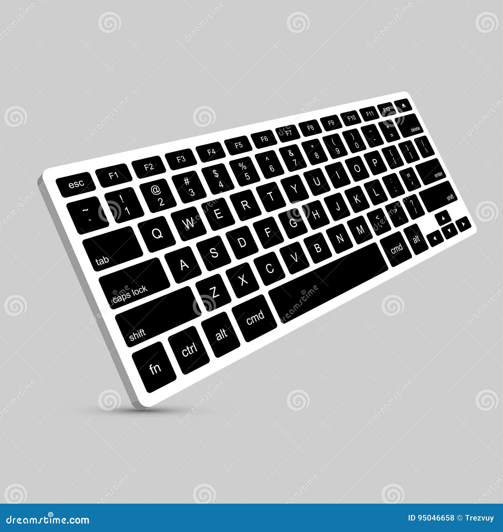Vector Modern Computer Keyboard Background. Stock Vector - Illustration ...