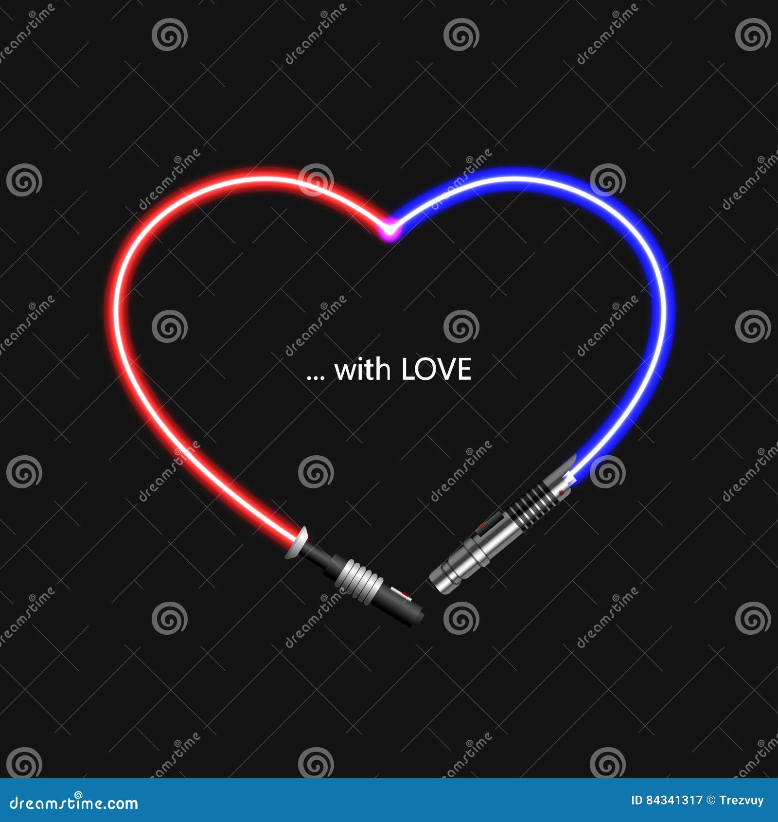 Vector Modern Concept Heart and Lightsaber for Valentines Day Stock ...