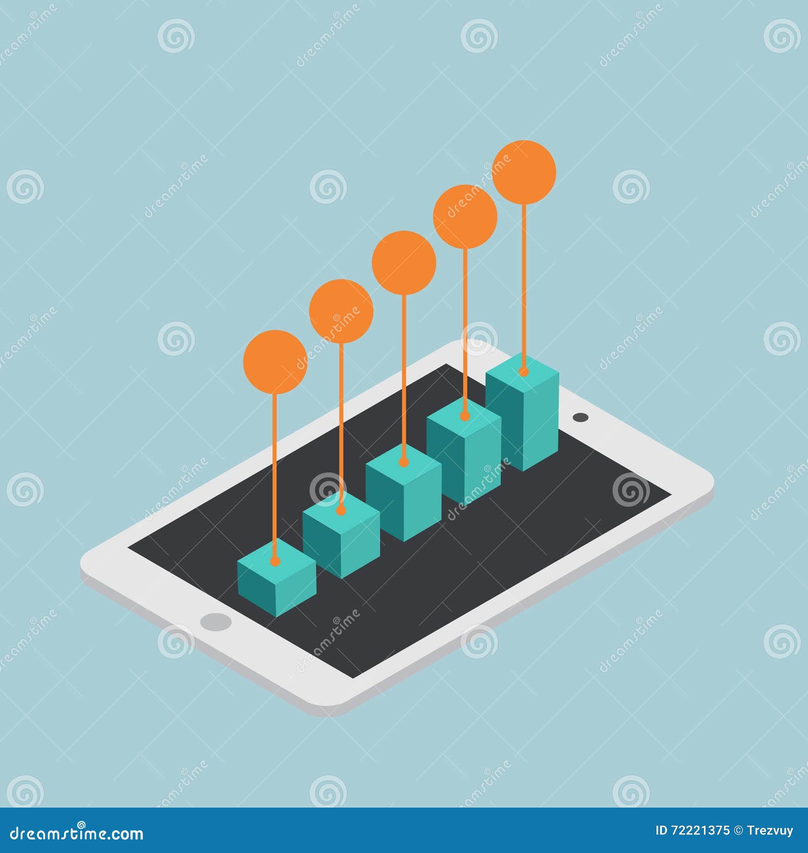 Vector Modern Concept Isometric Mobile Marketing Infographic Stock ...