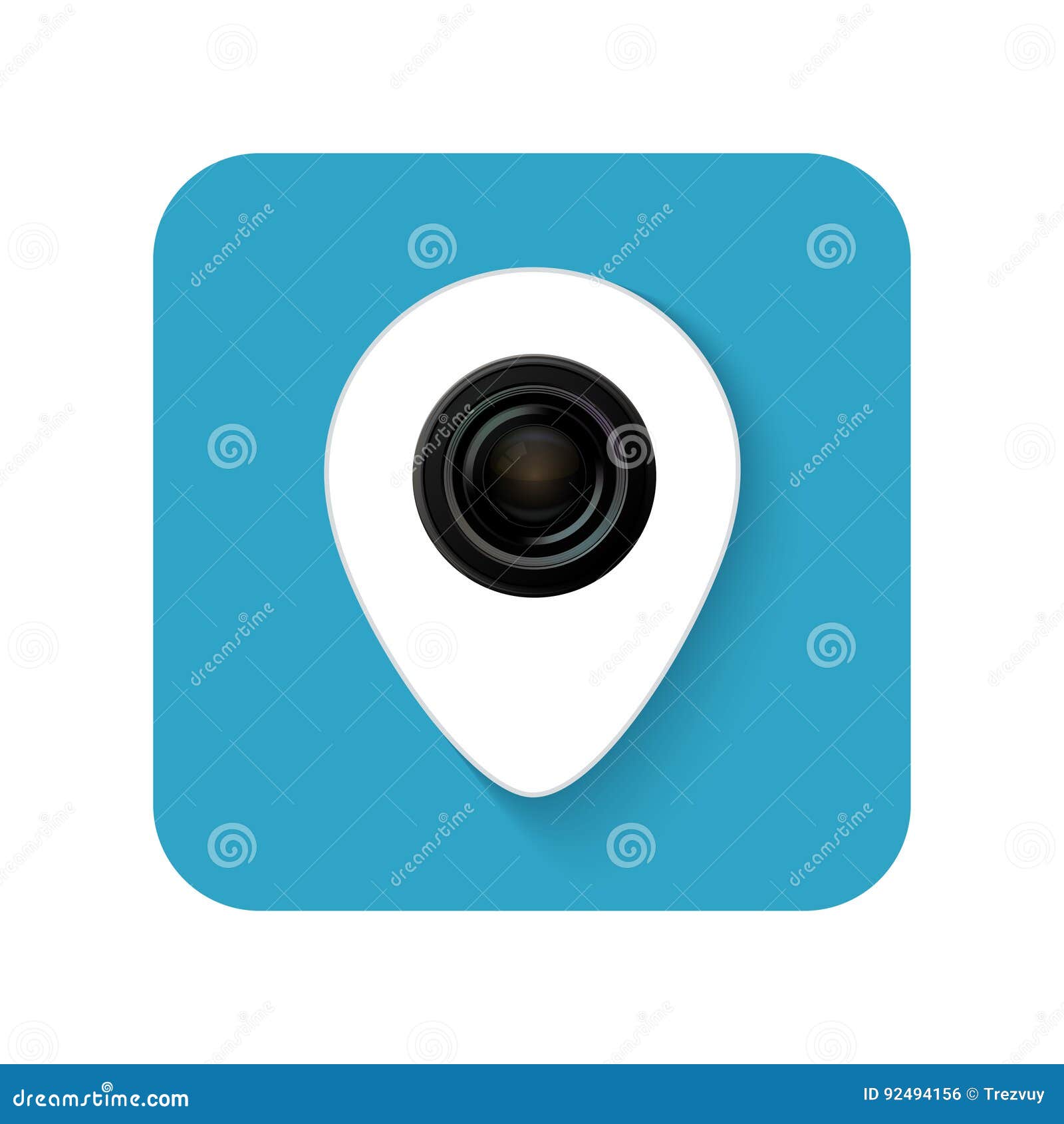 Vector Modern Concept Map Pointer and Camera Icon Isolated on White ...