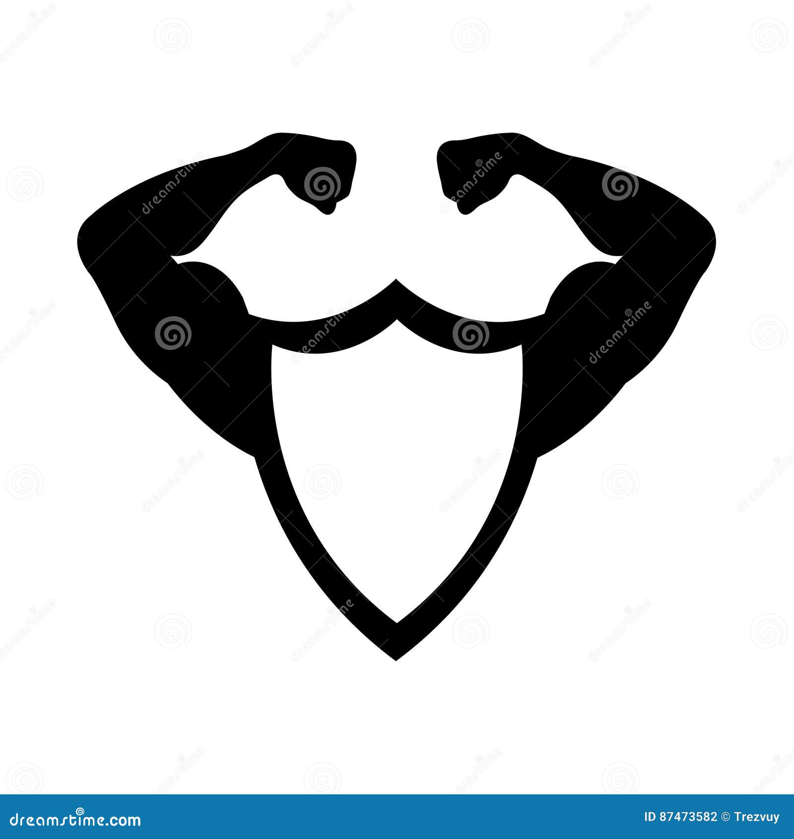 Vector Modern Concept Shield and Muscle Icon Stock Vector ...