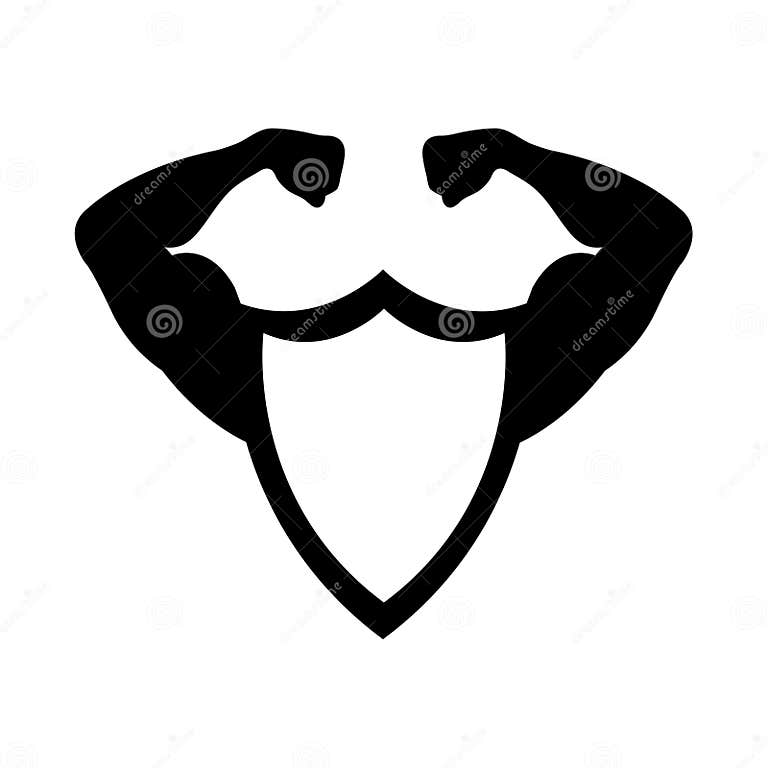 Vector Modern Concept Shield and Muscle Icon Stock Vector ...