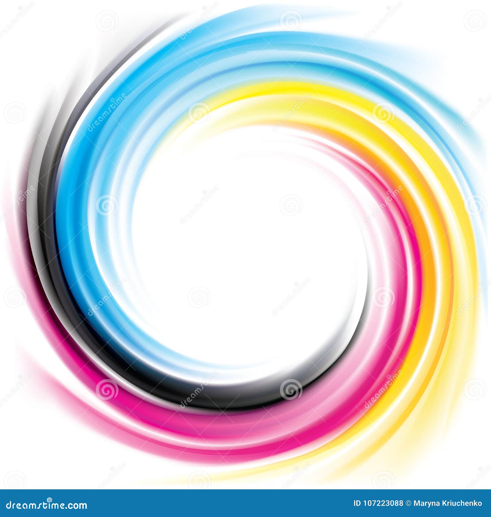 Vector Swirl Background of Primary Colors Printing Process: CMYK Stock ...