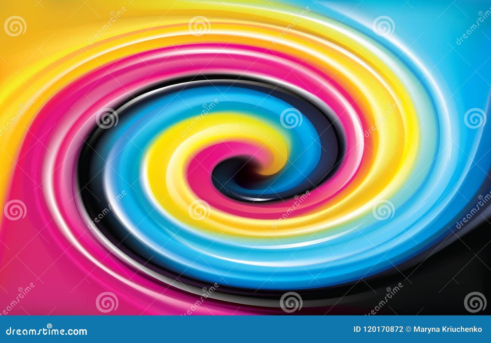Vector Swirl Background of Primary Colors Printing Process CMYK Stock ...