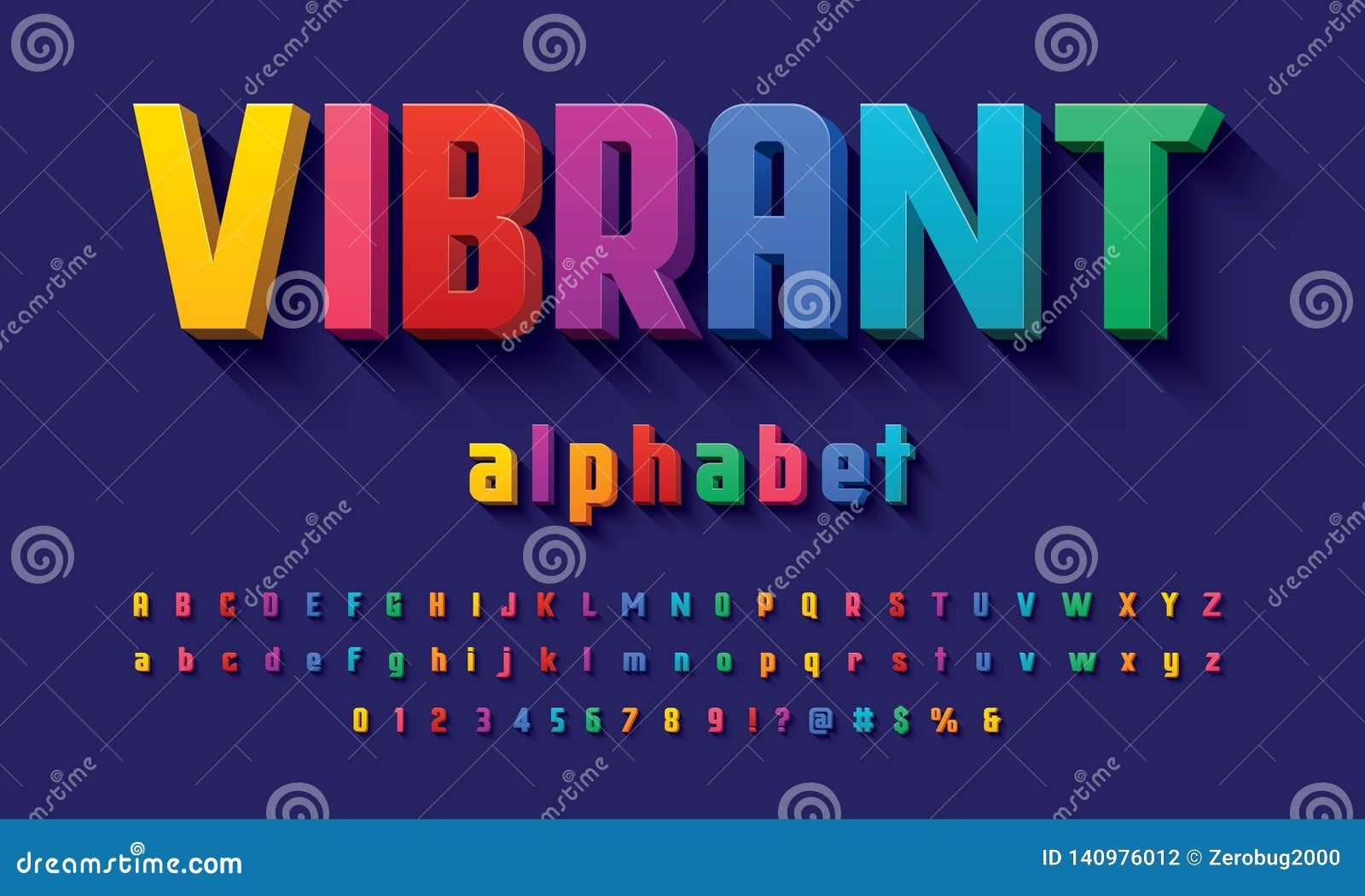Vector of Modern 3D Bold Alphabet Design Stock Vector - Illustration of ...