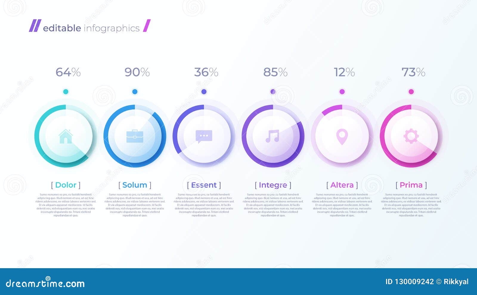 Editable Infographic Design Isolated On White Background Vector ...