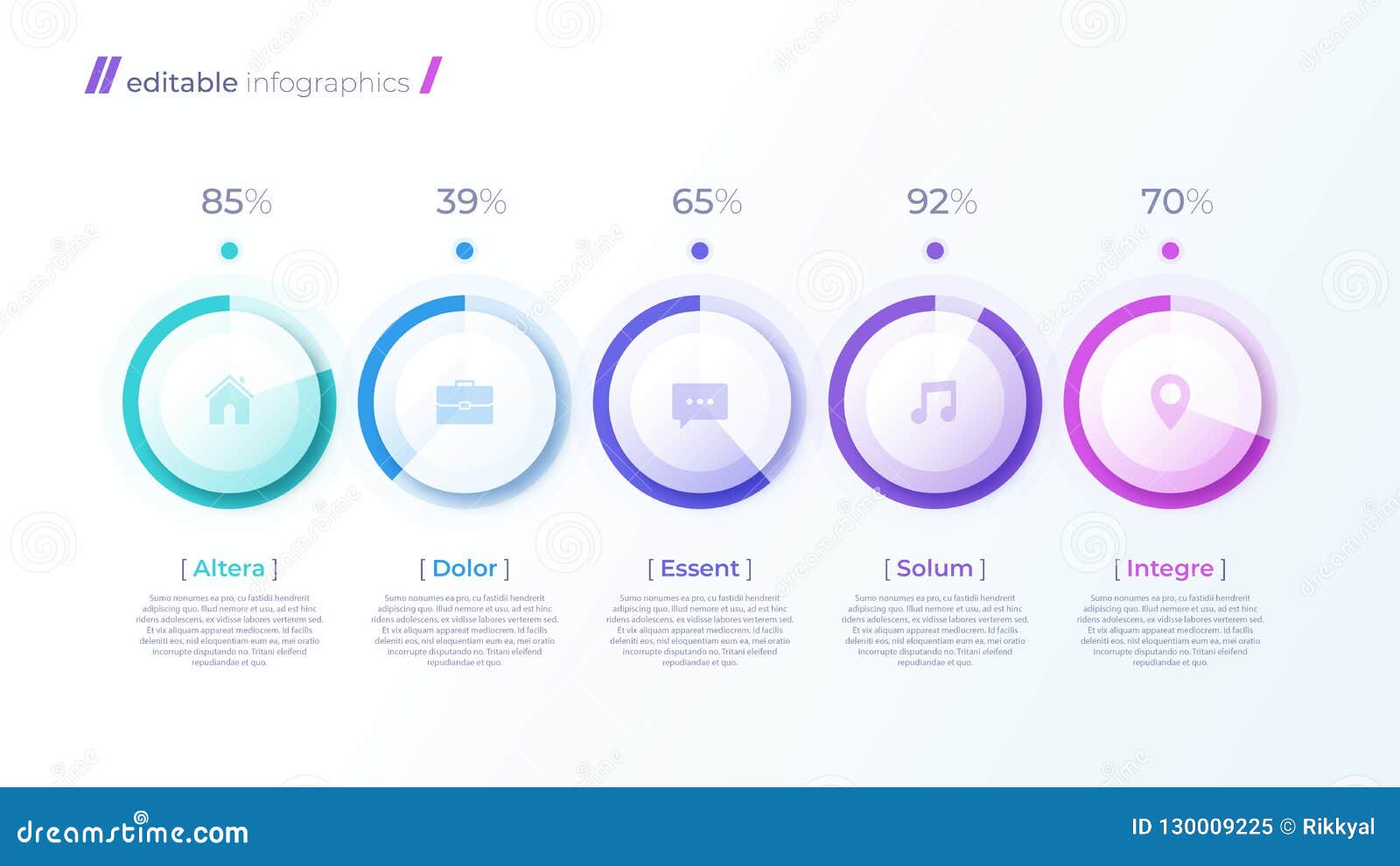 Vector Modern Editable Infographic Template with Percentage Diagrams ... Vector Modern Editable Infographic Template with Percentage Diagrams ...
