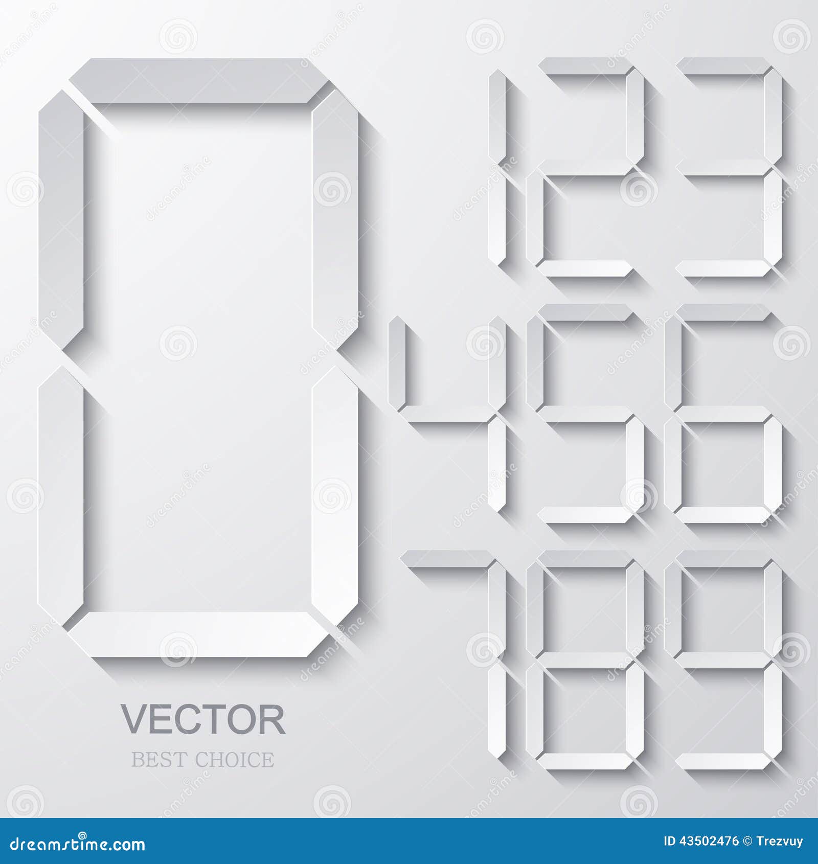 Vector Modern Electronic Numbers Set. Stock Vector - Illustration of ...