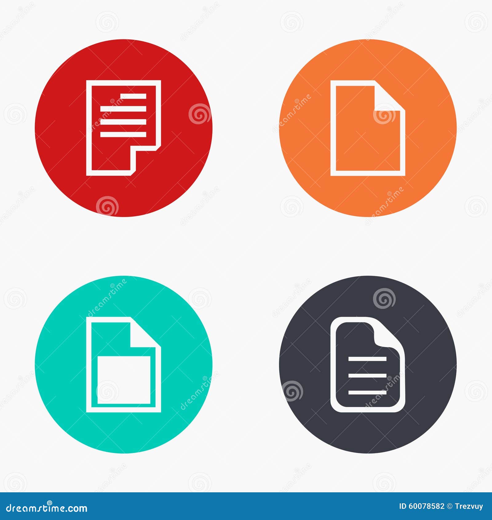 Vector Modern File Colorful Icons Set Stock Vector - Illustration of ...