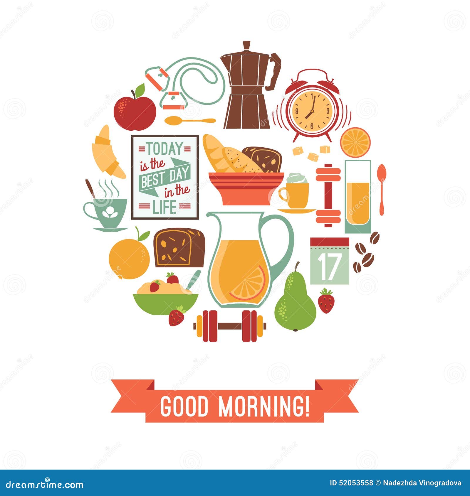 Vector Modern Flat Design Illustration of Good Morning. Stock Vector ...