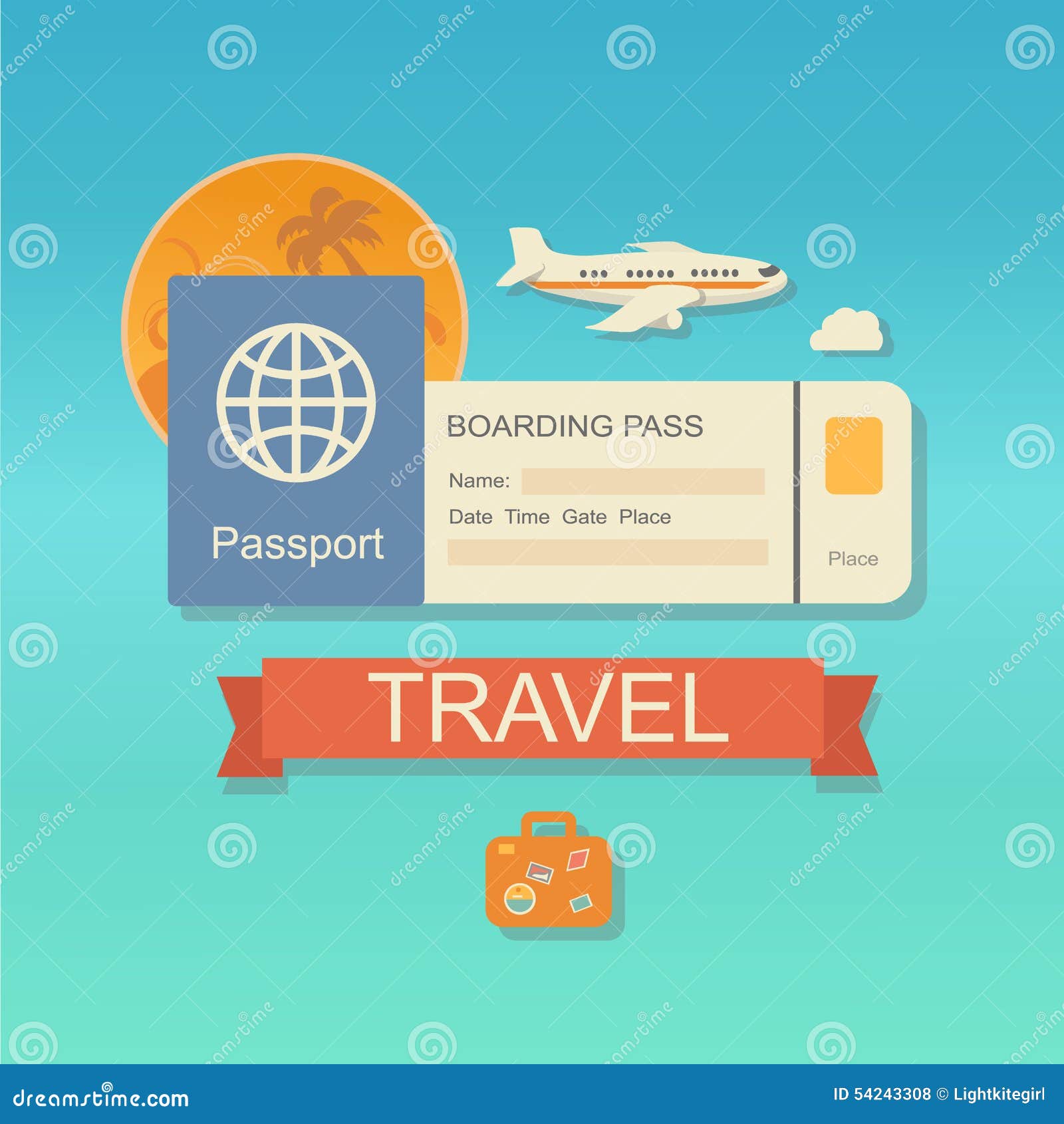 Vector Modern Flat Design Web Icon On Airline Stock Vector