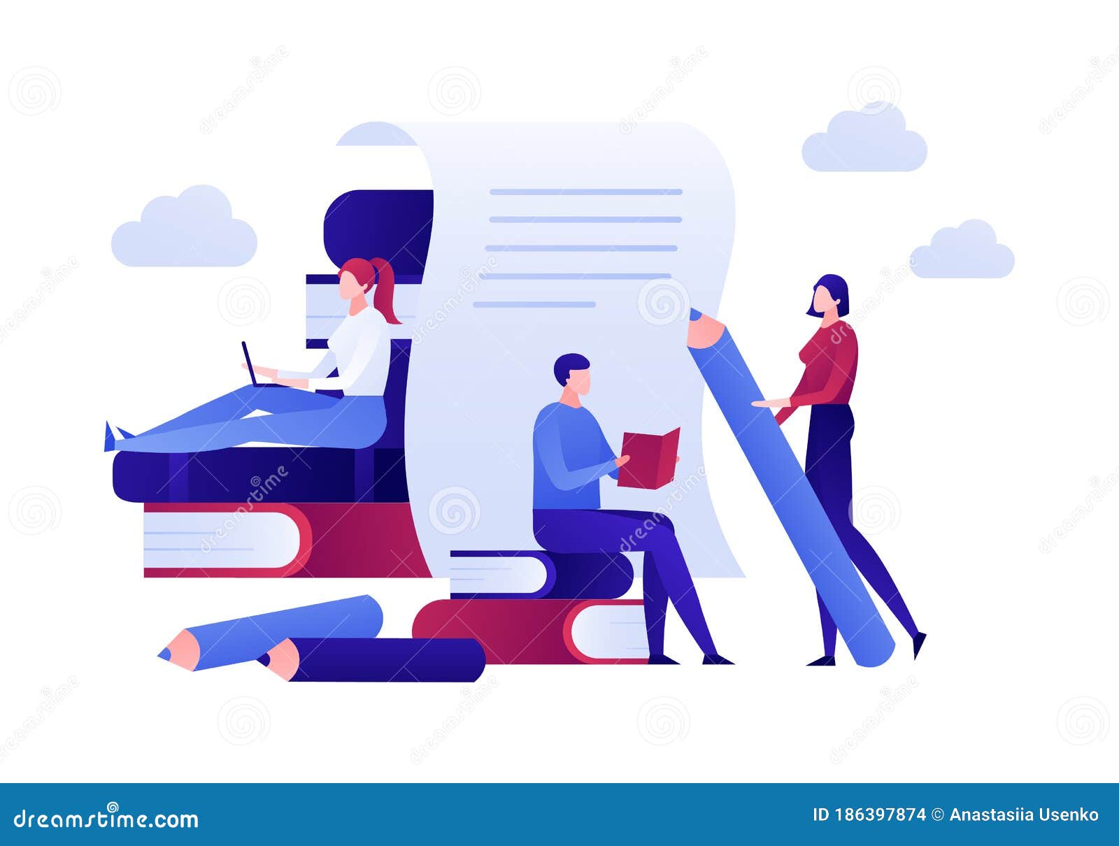 Vector Modern Flat Education Illustration. Group of People with ...