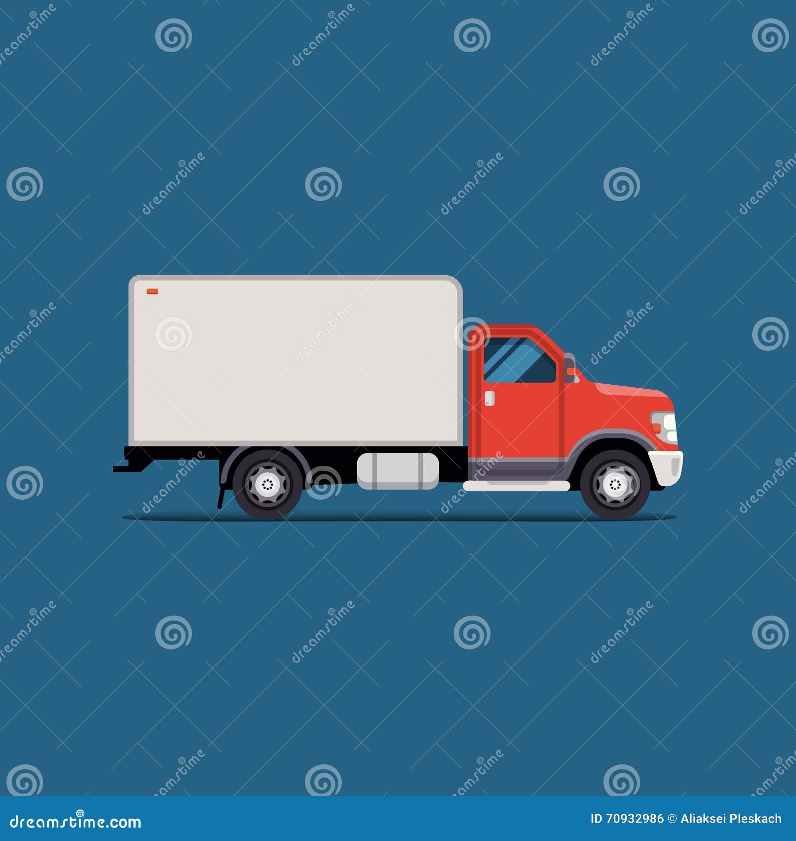 Vector Modern Flat Illustration Delivery Van. Commercial Vehicle ...