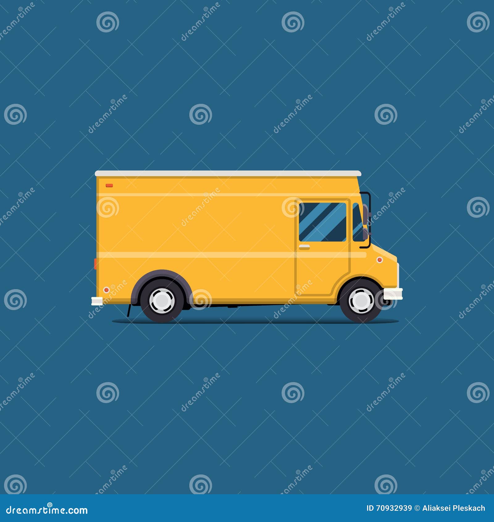 Vector Modern Flat Illustration Delivery Van. Commercial Vehicle ...