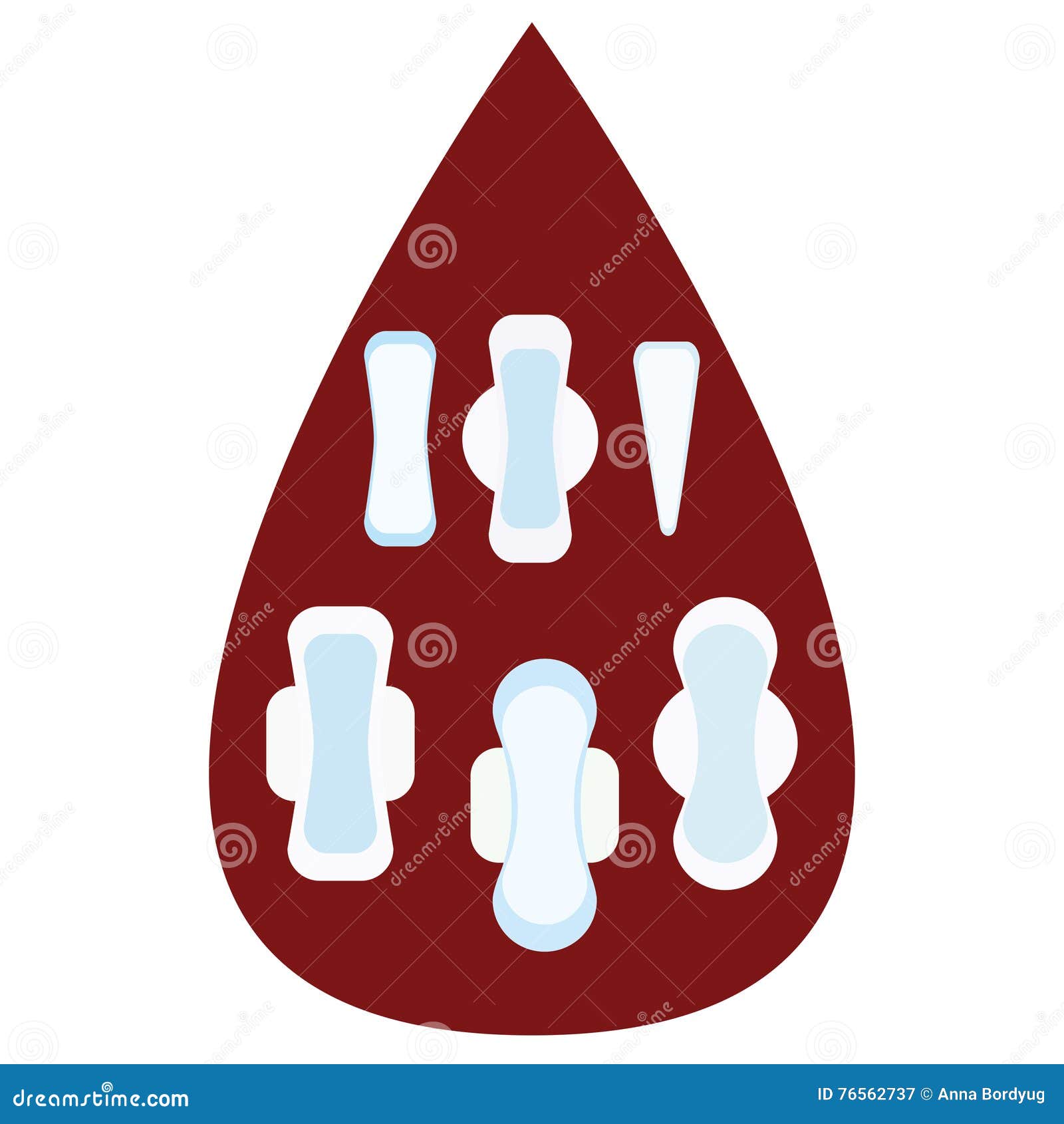 Vector Modern Flat Illustration Set of Different Types Sanitary Pads ...