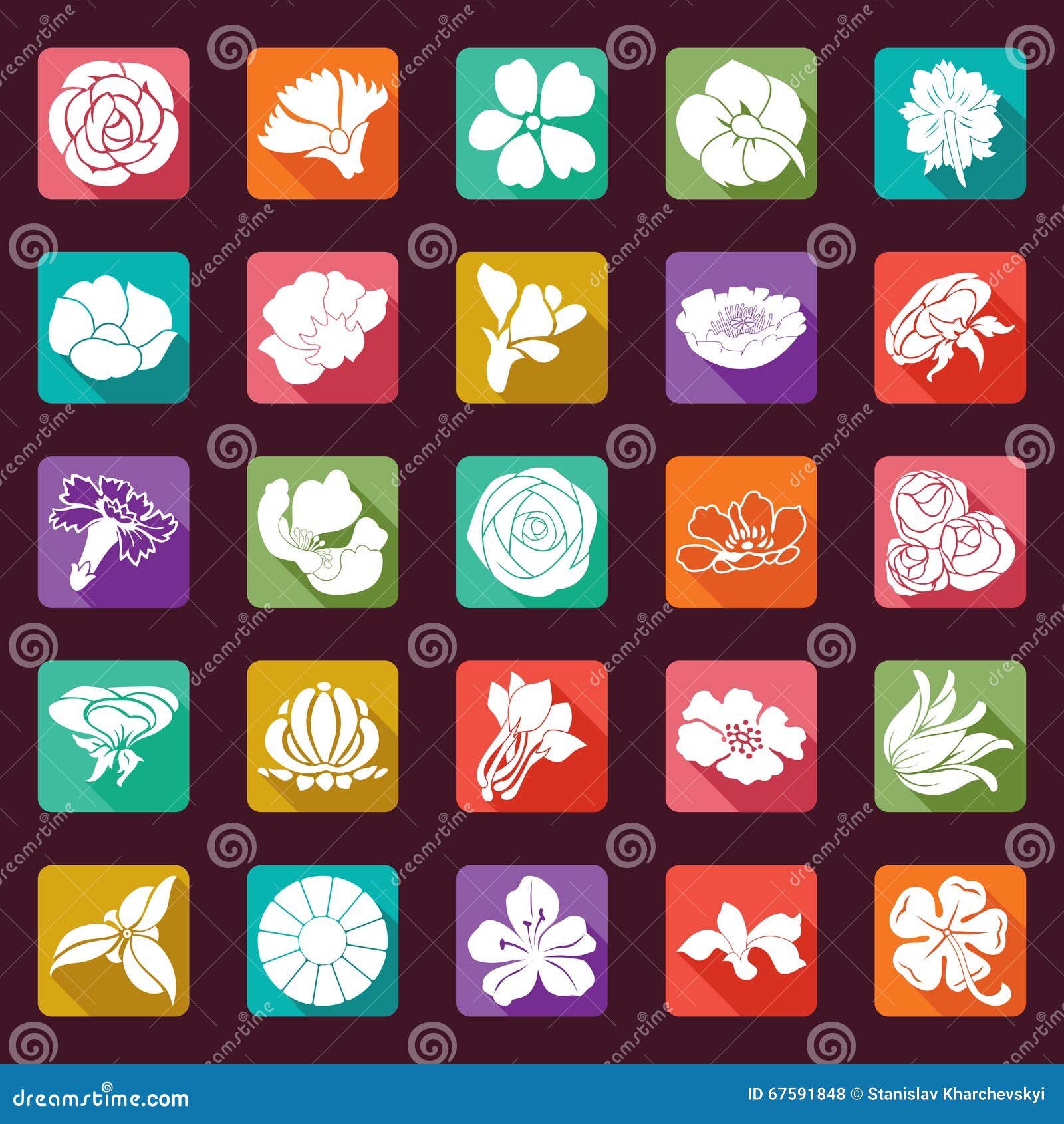 25 Vector Modern Flowers Icons - Sets Stock Vector - Illustration of ...