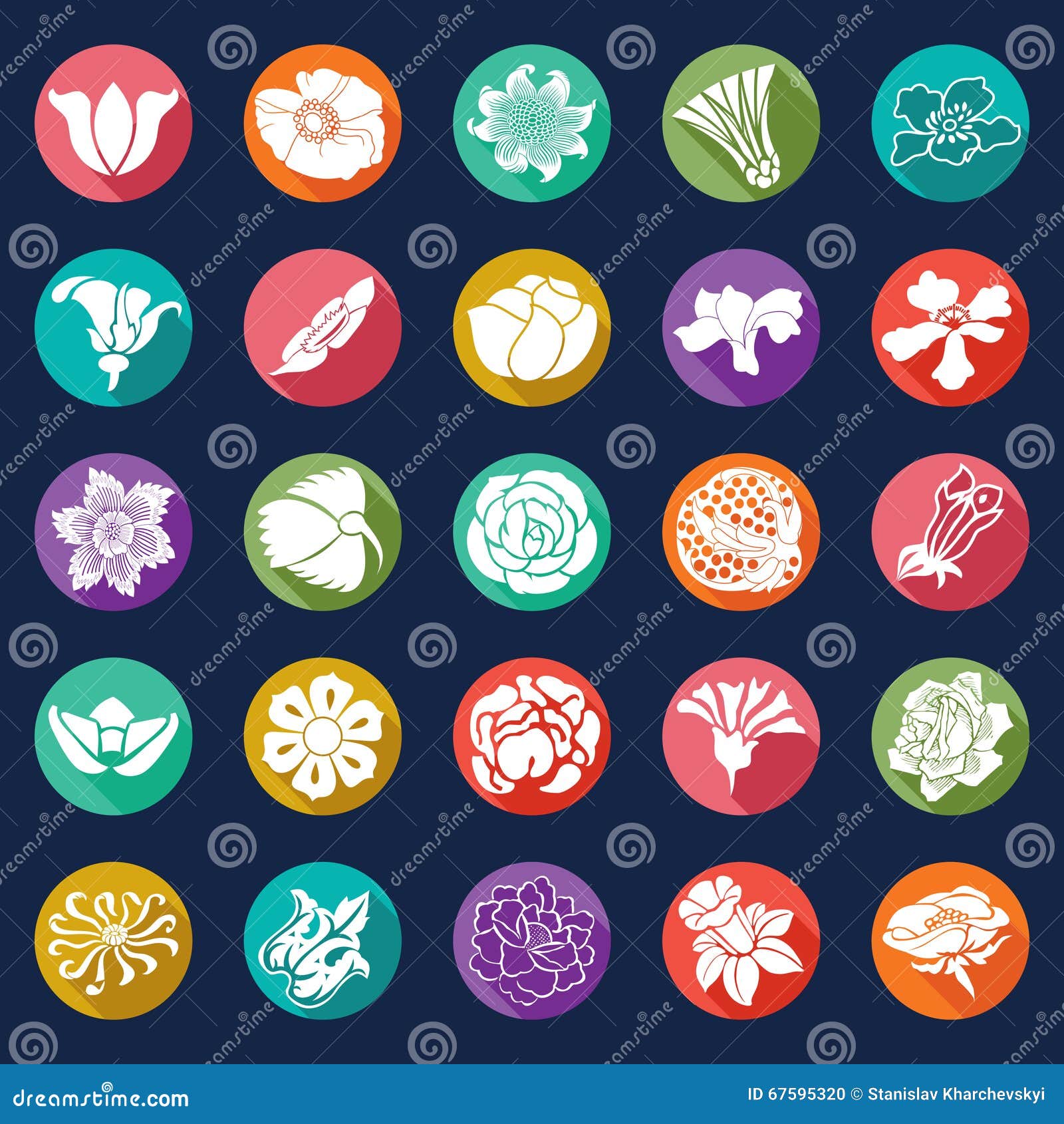 25 Vector Modern Flowers Icons - Sets Stock Vector - Illustration of ...