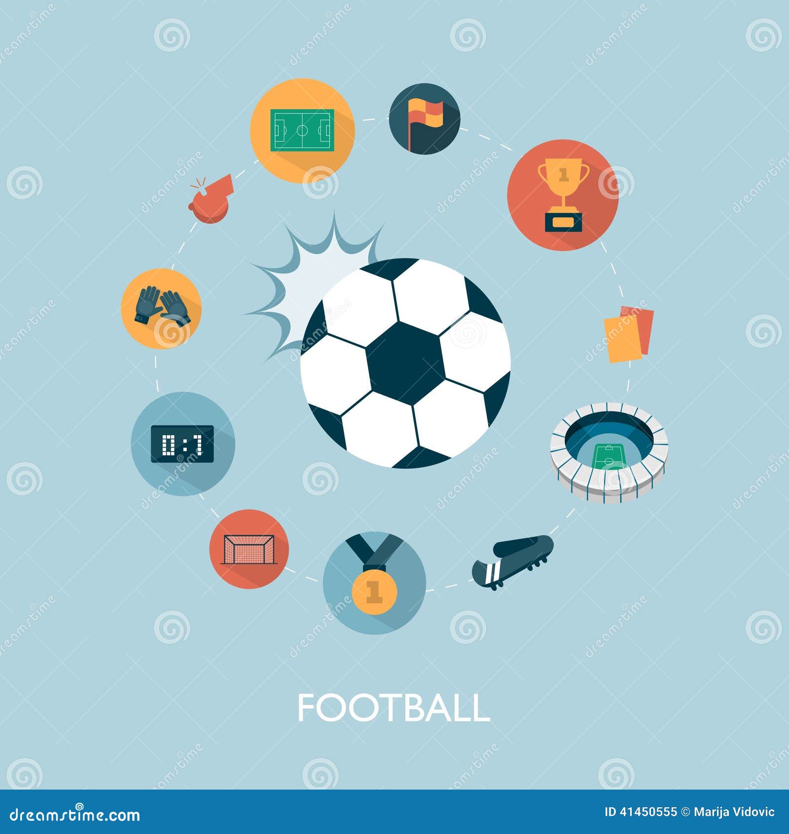 Vector Modern Football Concept Illustration Stock Vector - Illustration ...