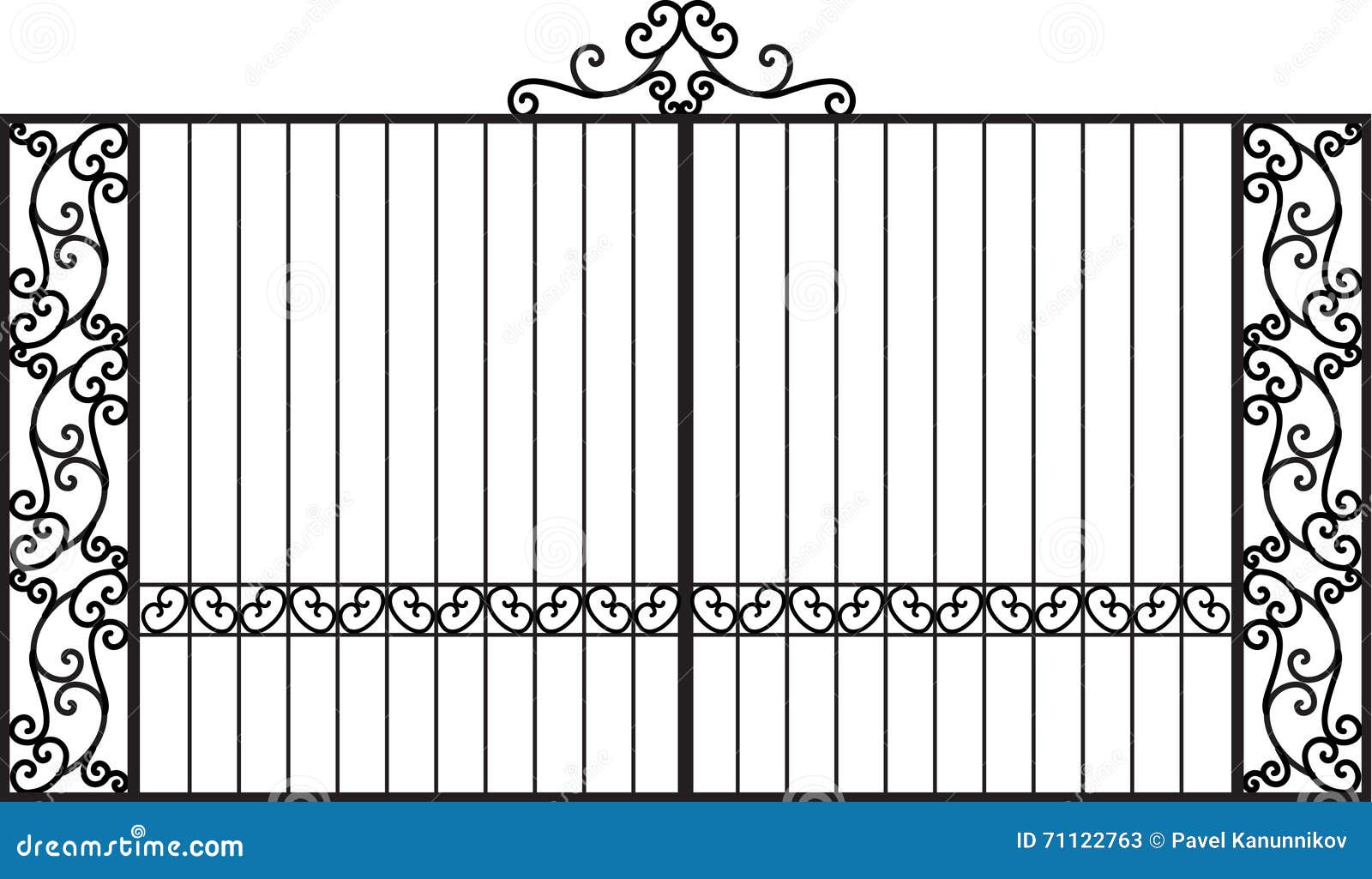 Vector Modern forged gates stock illustration. Illustration of effect ...