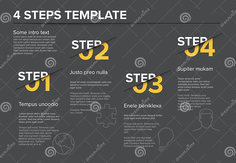 Modern Progress Four Steps Template Stock Vector - Illustration of ...