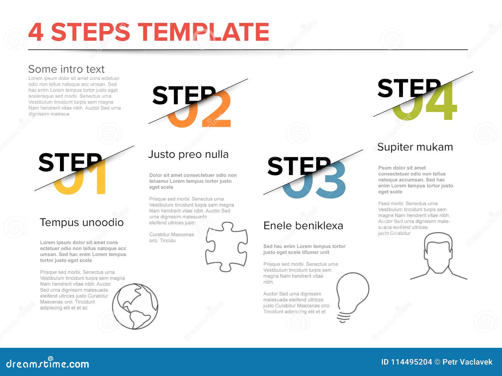 Modern Progress Four Steps Template Stock Vector - Illustration of four ...