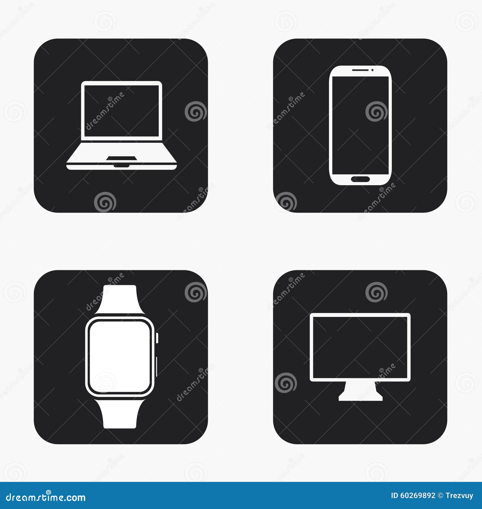 Vector Modern Gadget Icons Set Stock Vector - Illustration of black ...