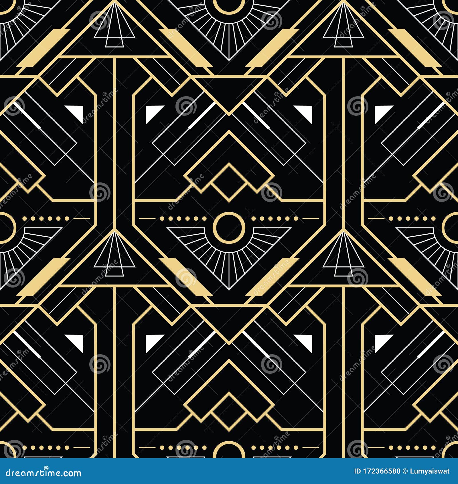 Art Deco Abstract Geometric Pattern Vector Stock Vector - Illustration ...