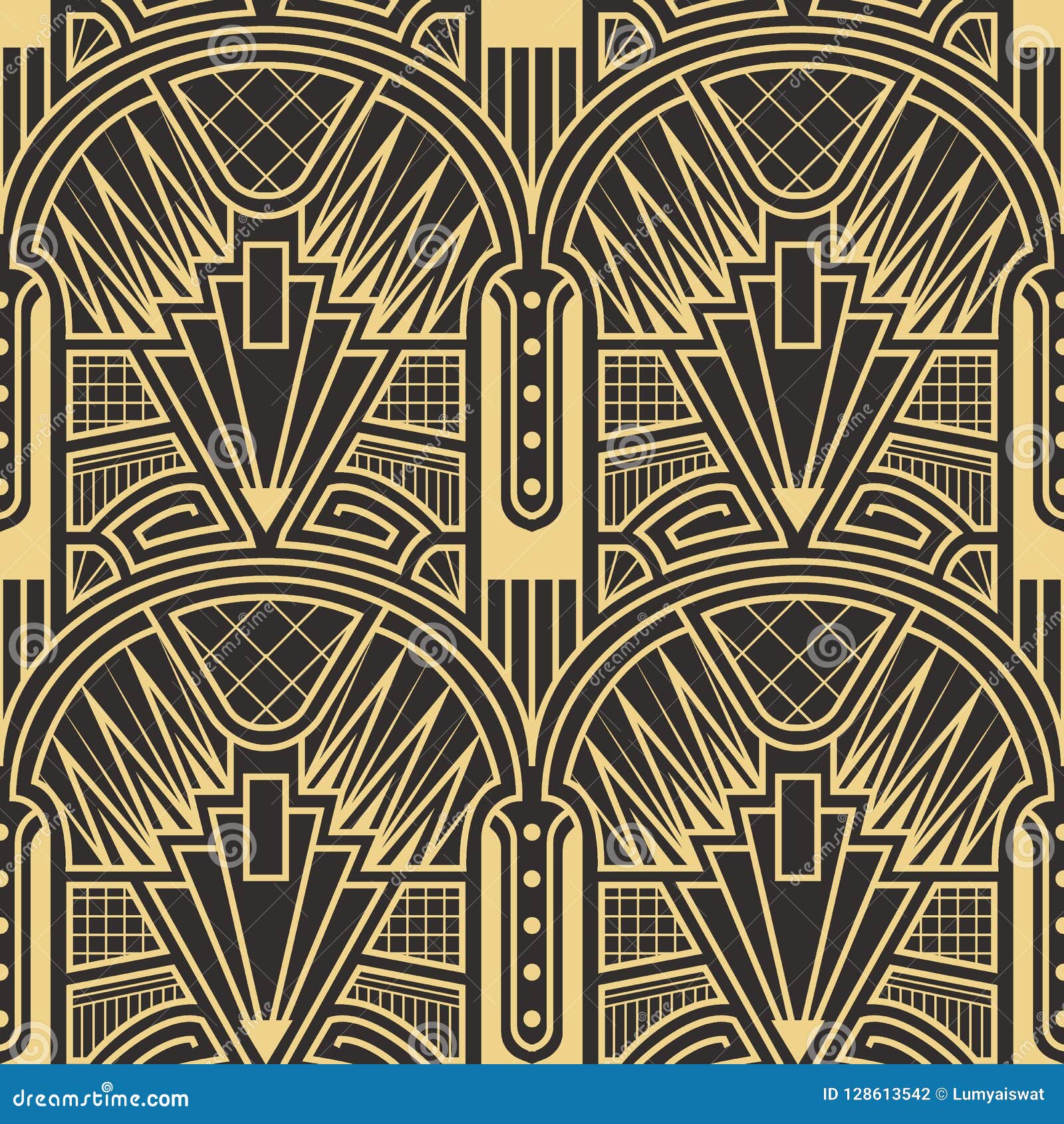 Abstract Art Deco Seamless Modern Tiles Pattern Stock Vector ...