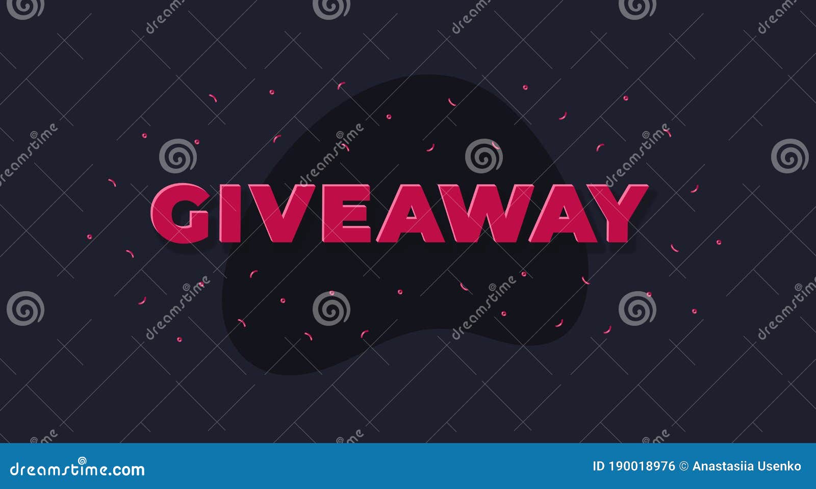 Vector Modern Giveaway Banner Illustration. Paper Red Text on Abstract ...