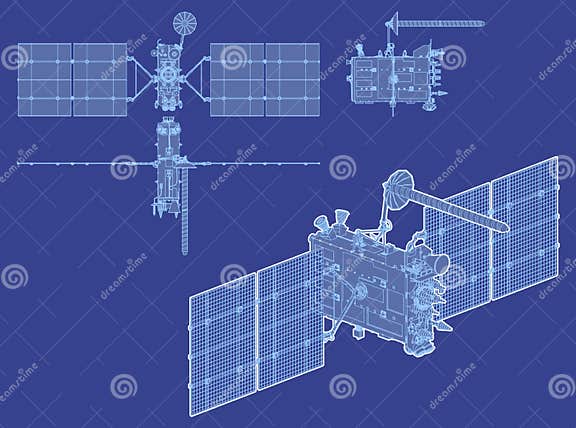 Vector Modern GPS Satellite Stock Vector - Illustration of science ...