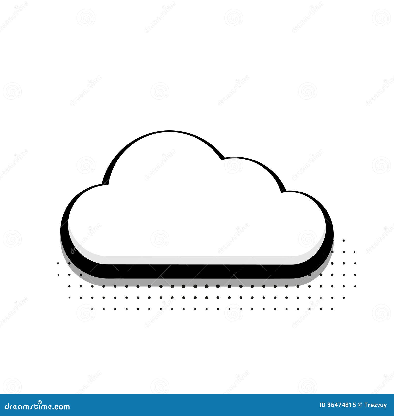 Vector Modern Halftone Cloud Icon on White Background. Stock Vector ...
