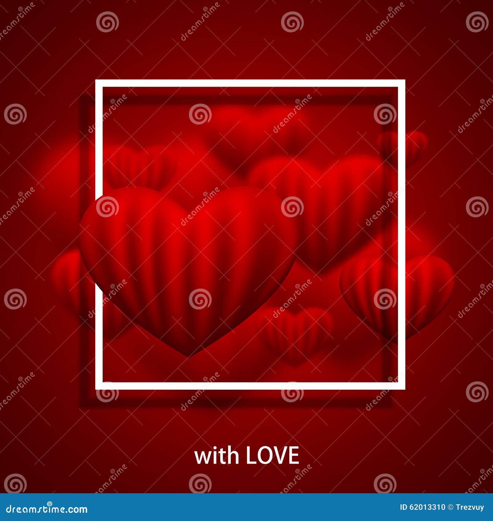 Vector Modern Heart Background with Frame Stock Vector - Illustration ...
