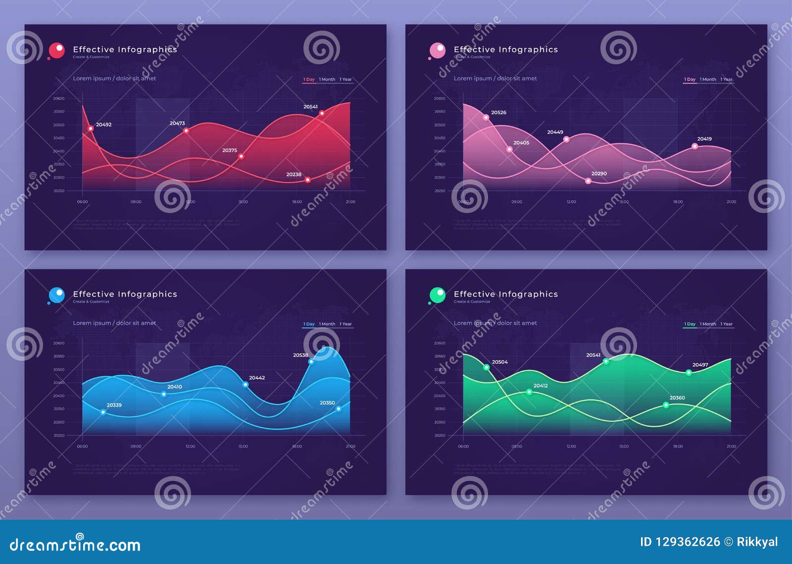 Vector Modern Infographic Backgrounds with Statistic Diagrams Stock ...