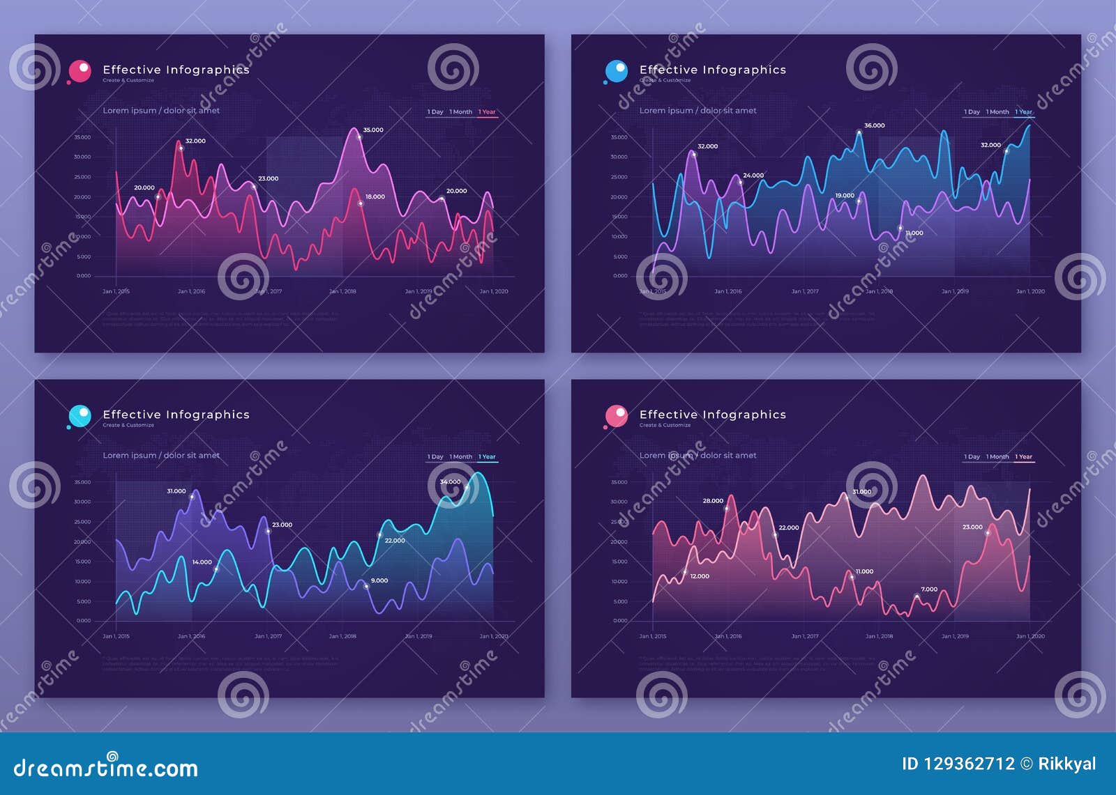 Vector Modern Infographic Backgrounds with Statistic Diagrams Stock ...