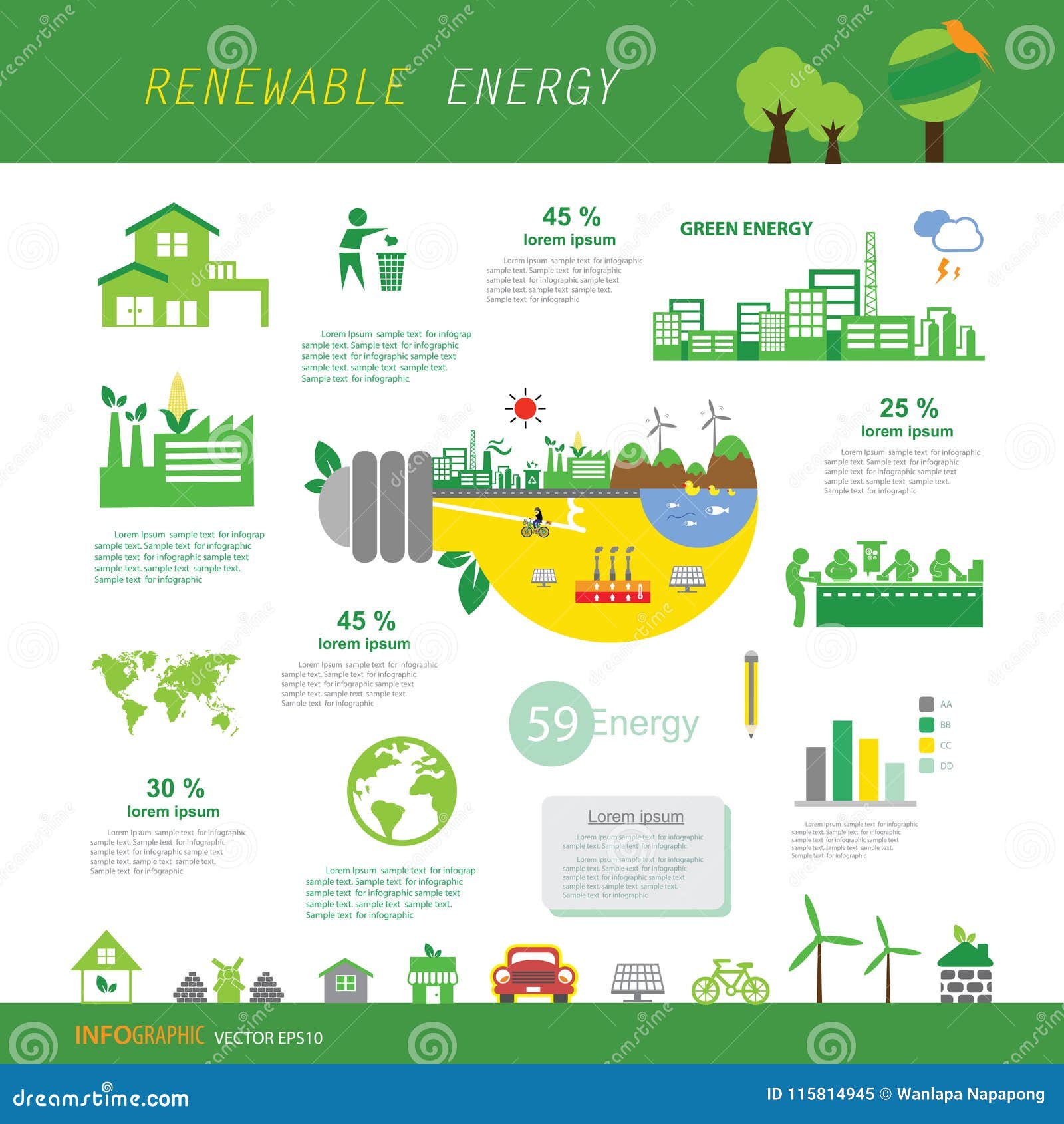 Modern Innovation and Technologies for Nature Conservation Stock Vector ...