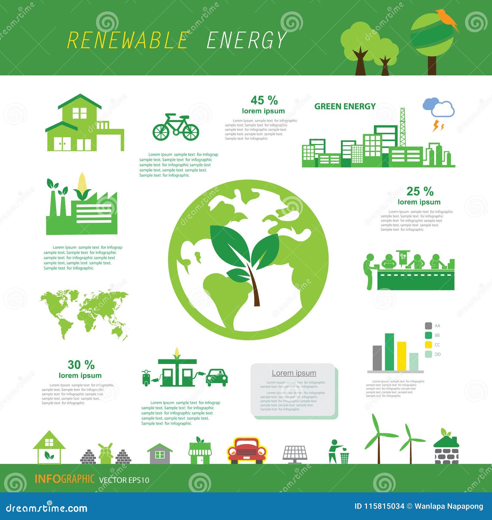 Modern Innovation and Technologies for Nature Conservation Stock Vector ...