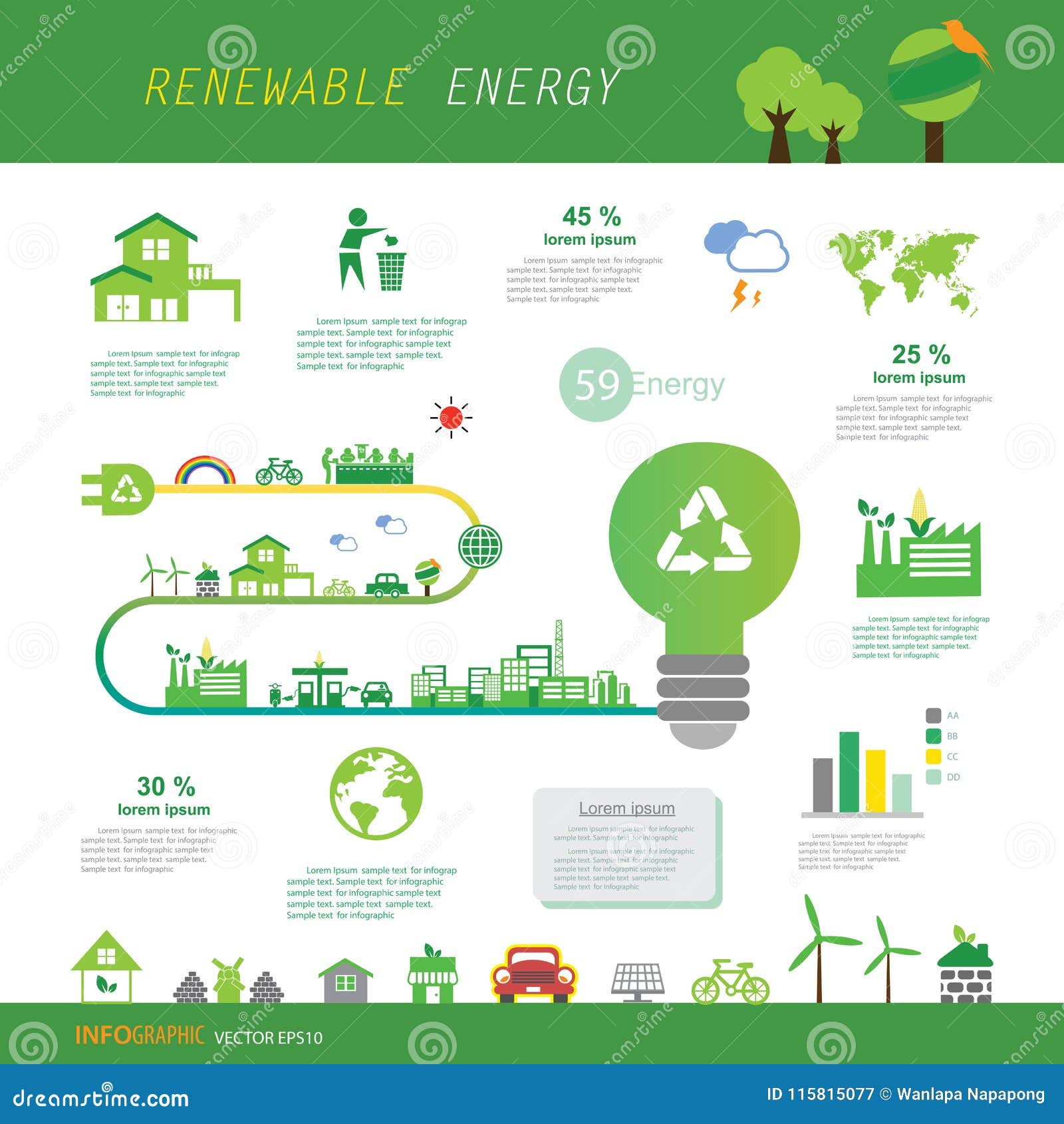 Modern Innovation and Technologies for Nature Conservation Stock Vector ...