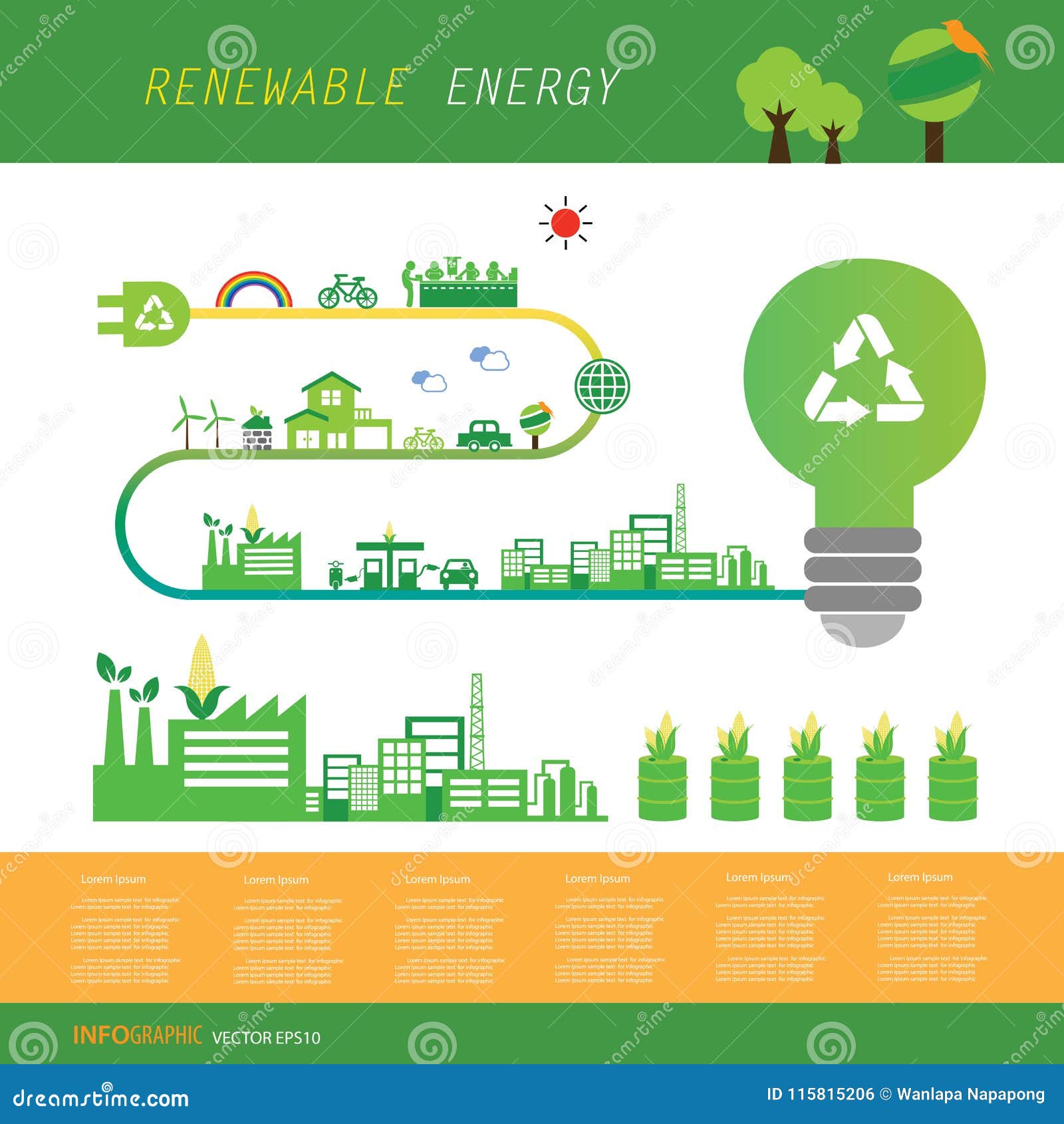 Modern Innovation and Technologies for Nature Conservation Stock Vector ...