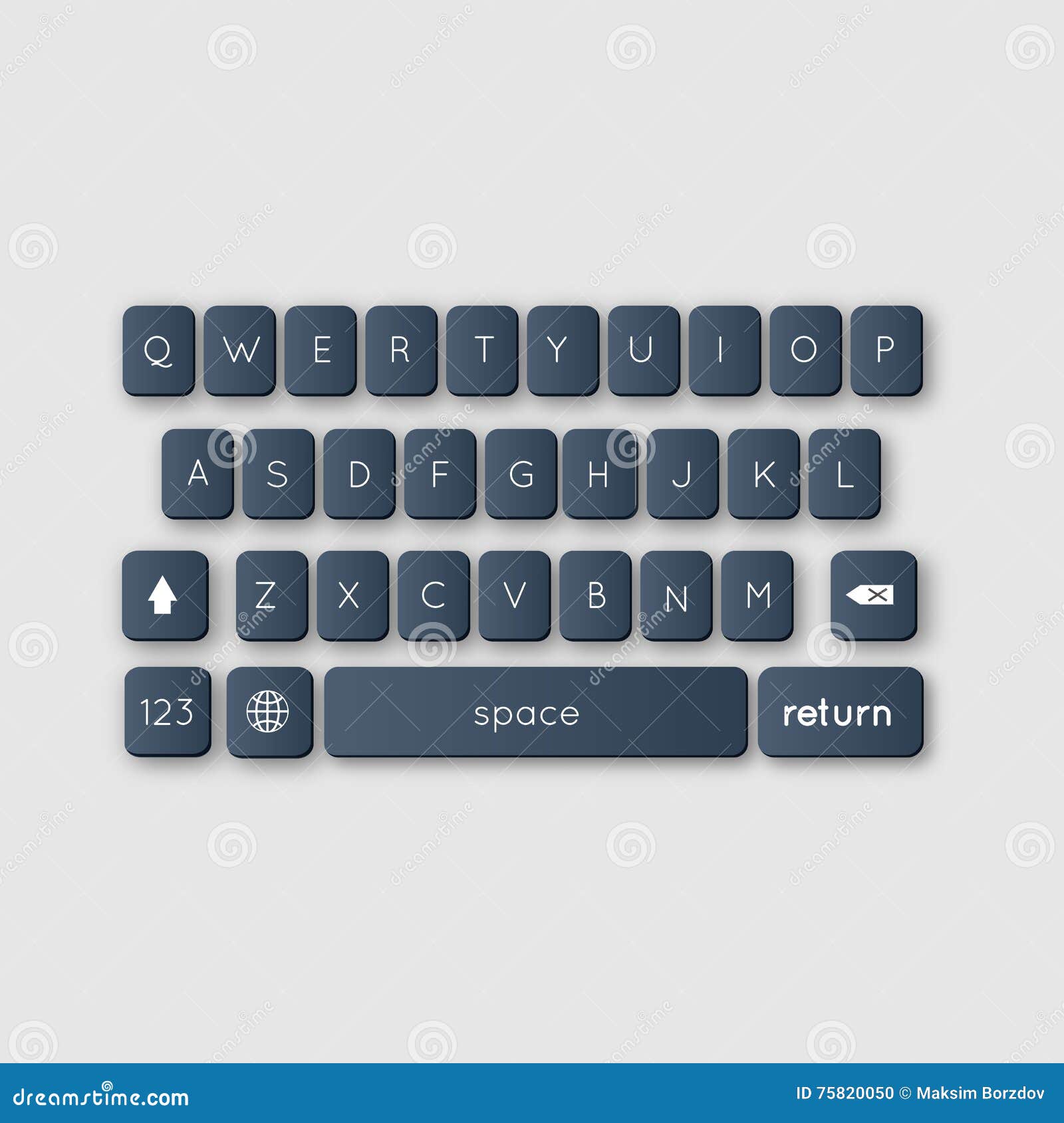 Keyboard Of Smartphone - Qwerty Layout - Alphabet Buttons Cartoon ...