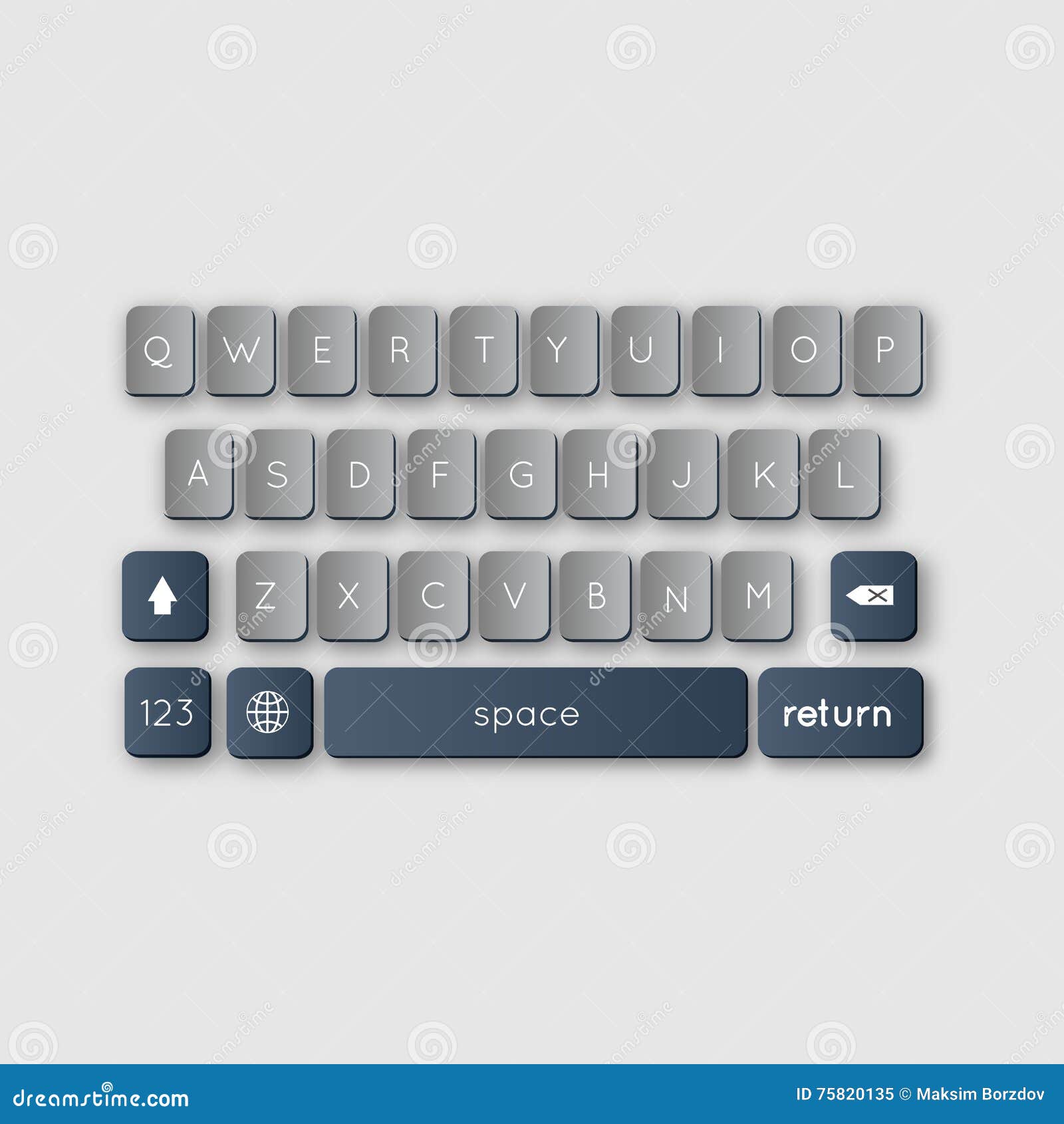 Keyboard Of Smartphone - Qwerty Layout - Alphabet Buttons Cartoon ...