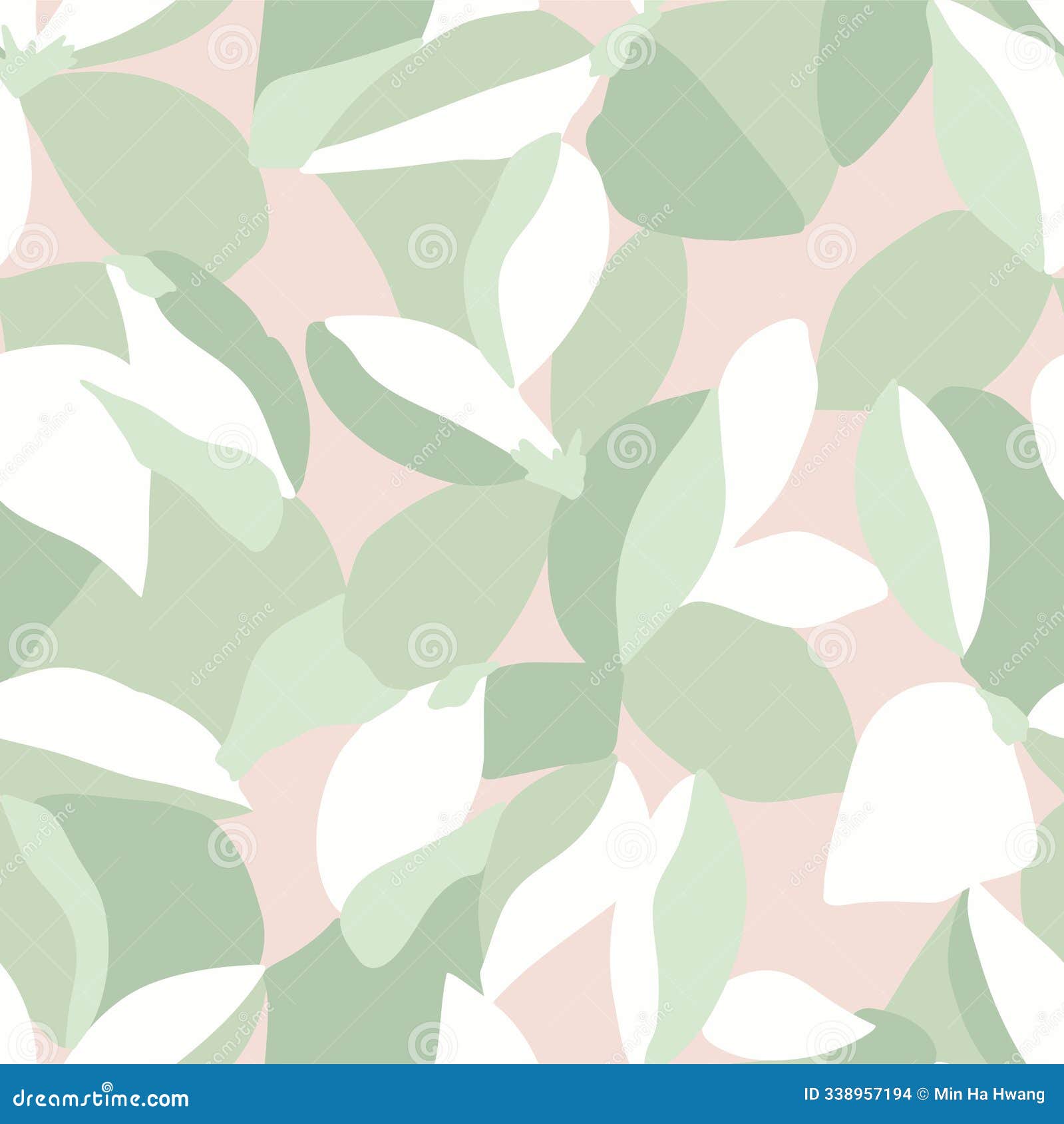 Vector Modern Leaf Illustration Seamless Repeat Pattern Digital Artwork ...