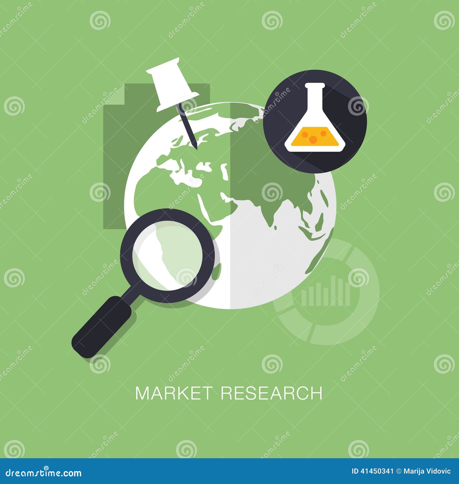 Vector Modern Market Research Concept Illustration Stock Vector ...