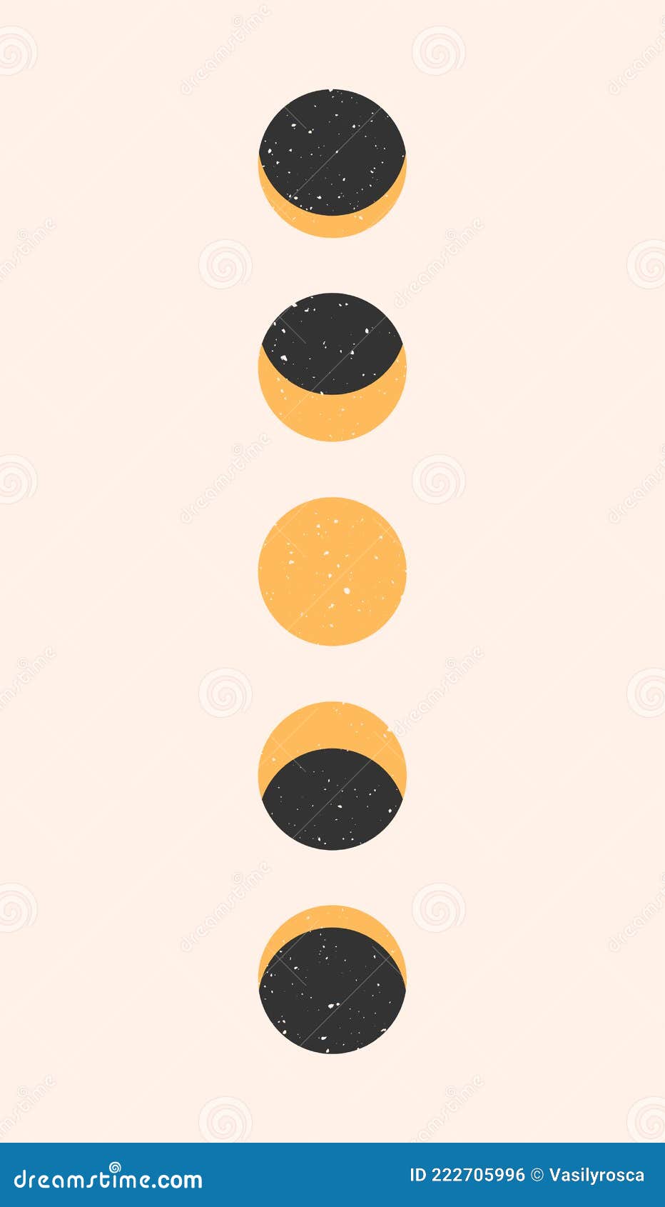 Vector Modern Moon Minimal Art Background. Moon Cycle Minimalist Design ...