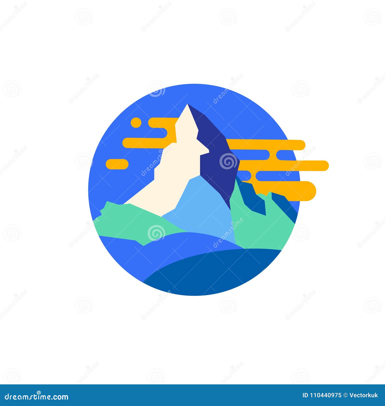 Vector Modern Mountain Emblem. Stock Vector - Illustration of concept ...